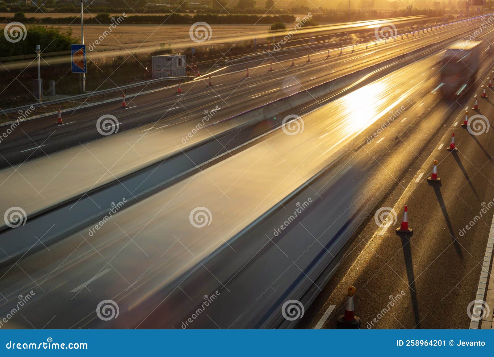 Heavy Traffic in Blurry Motion on UK Motorway in England Stock Image ...