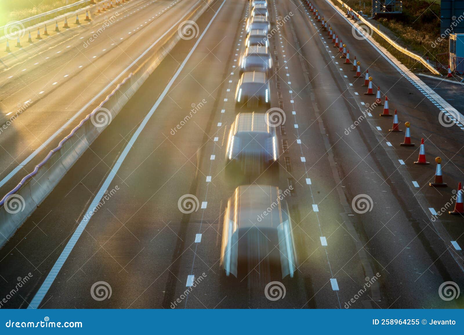 Heavy Traffic in Blurry Motion on UK Motorway in England Stock Image ...
