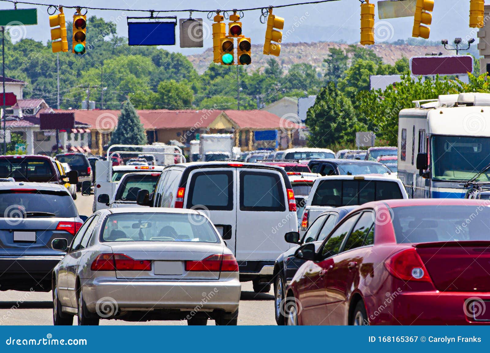 Heavy Traffic Gridlock stock image. Image of freeway - 168165367