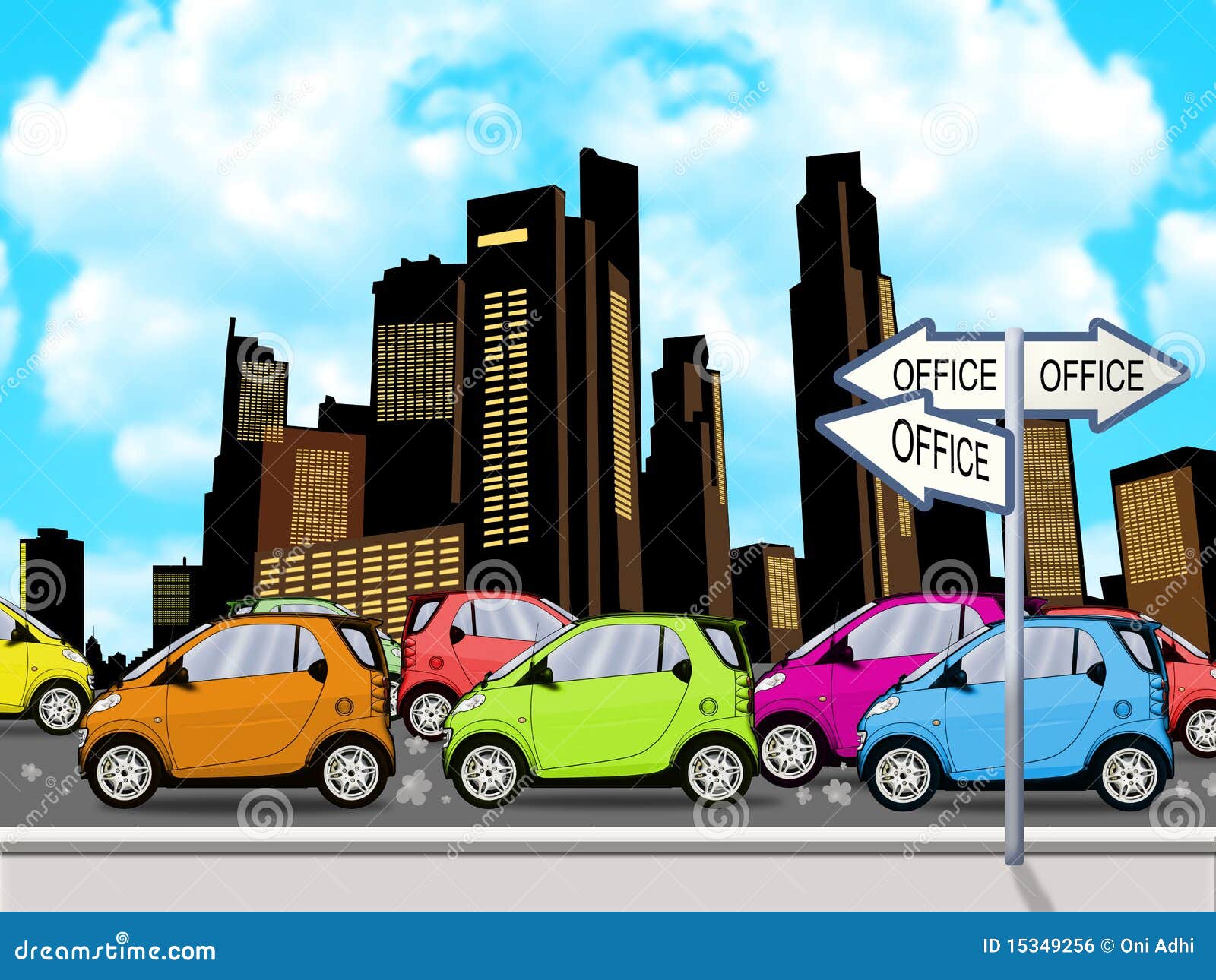 Heavy Traffic illustration stock illustration. Illustration of land ...