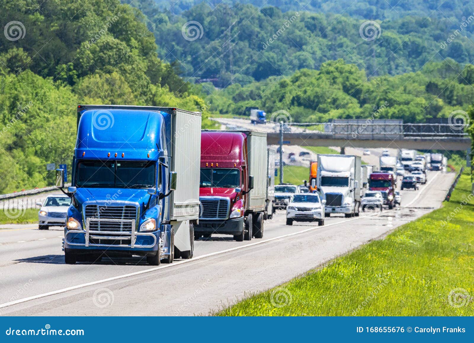 Heavy Traffic on the Interstate Highway Stock Photo - Image of shot ...