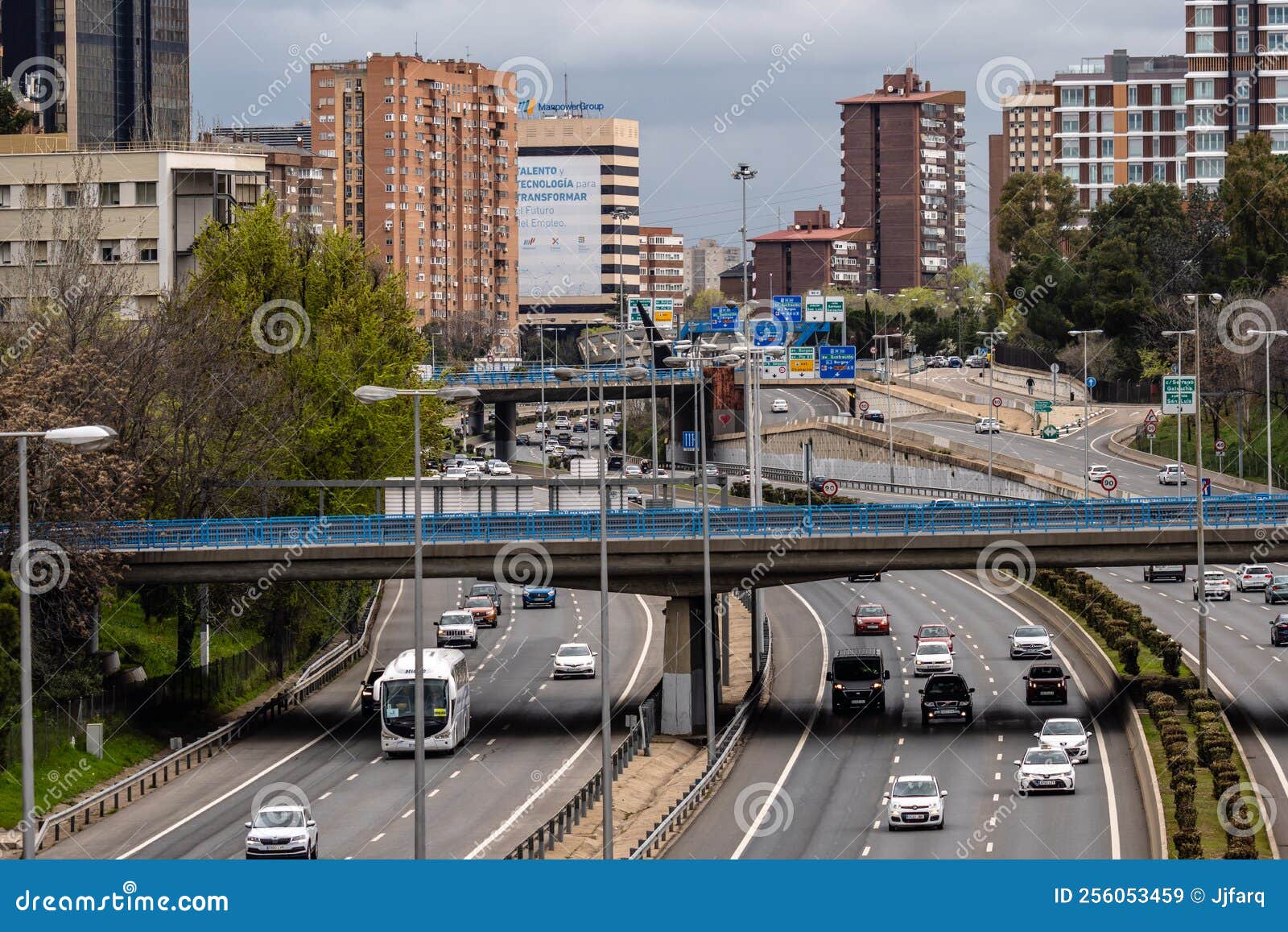Heavy Traffic in M30 Motorway in Madrid Editorial Stock Image - Image ...