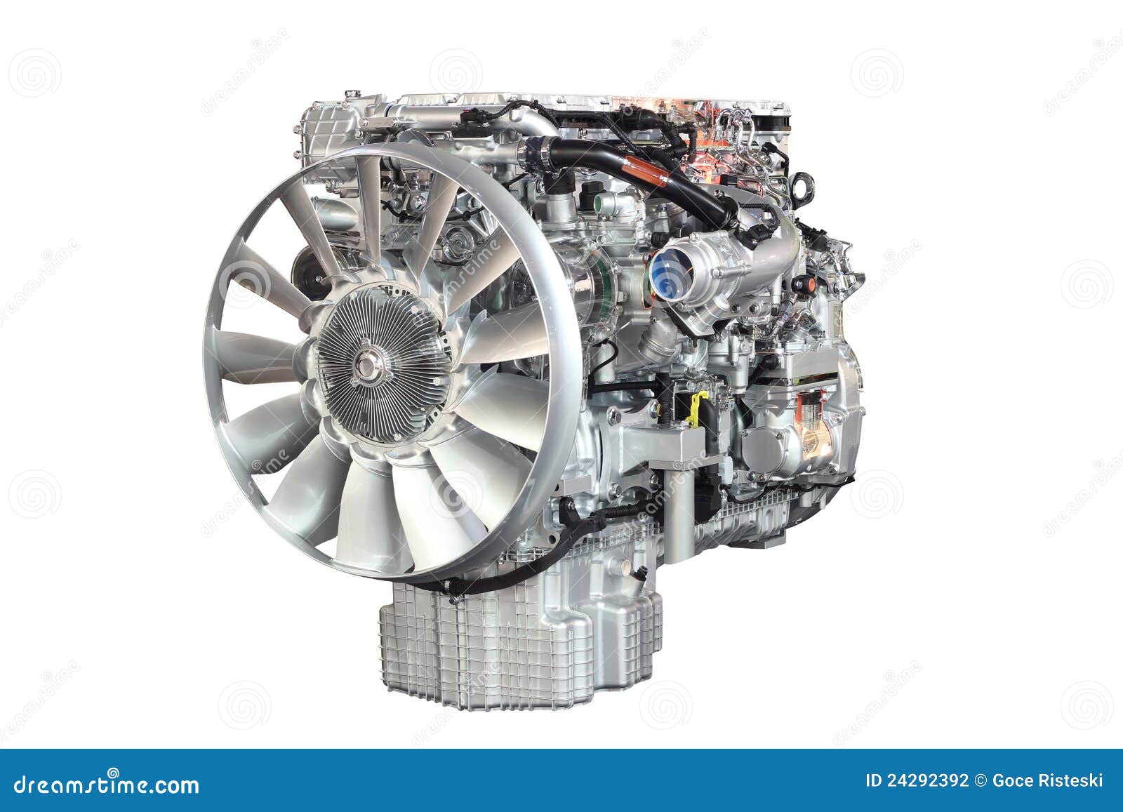 Heavy Truck Engine Front View Stock Photo - Image of iron, mechanics ...