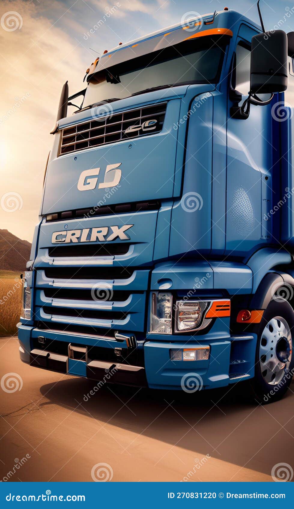 Heavy Truck Front Side View Concept Stock Illustration - Illustration ...