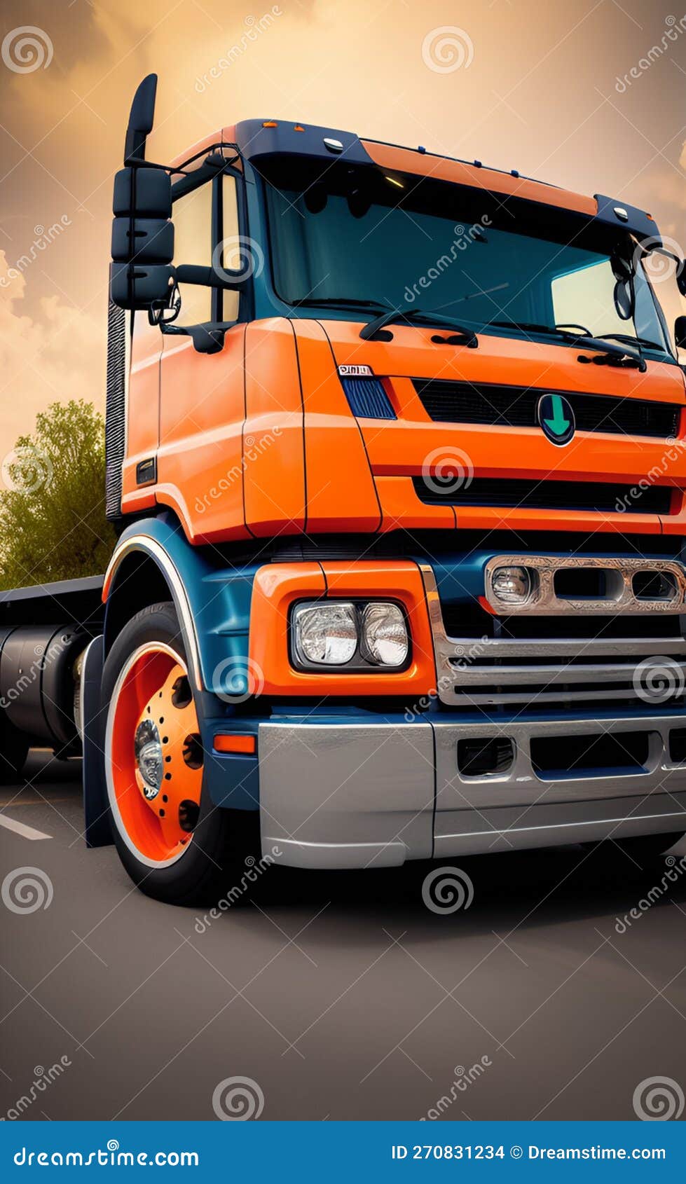 Heavy Truck Front Side View Concept Stock Illustration - Illustration ...