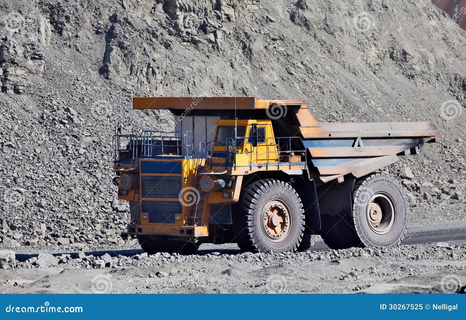 Heavy truck rides with ore stock image. Image of coal - 30267525