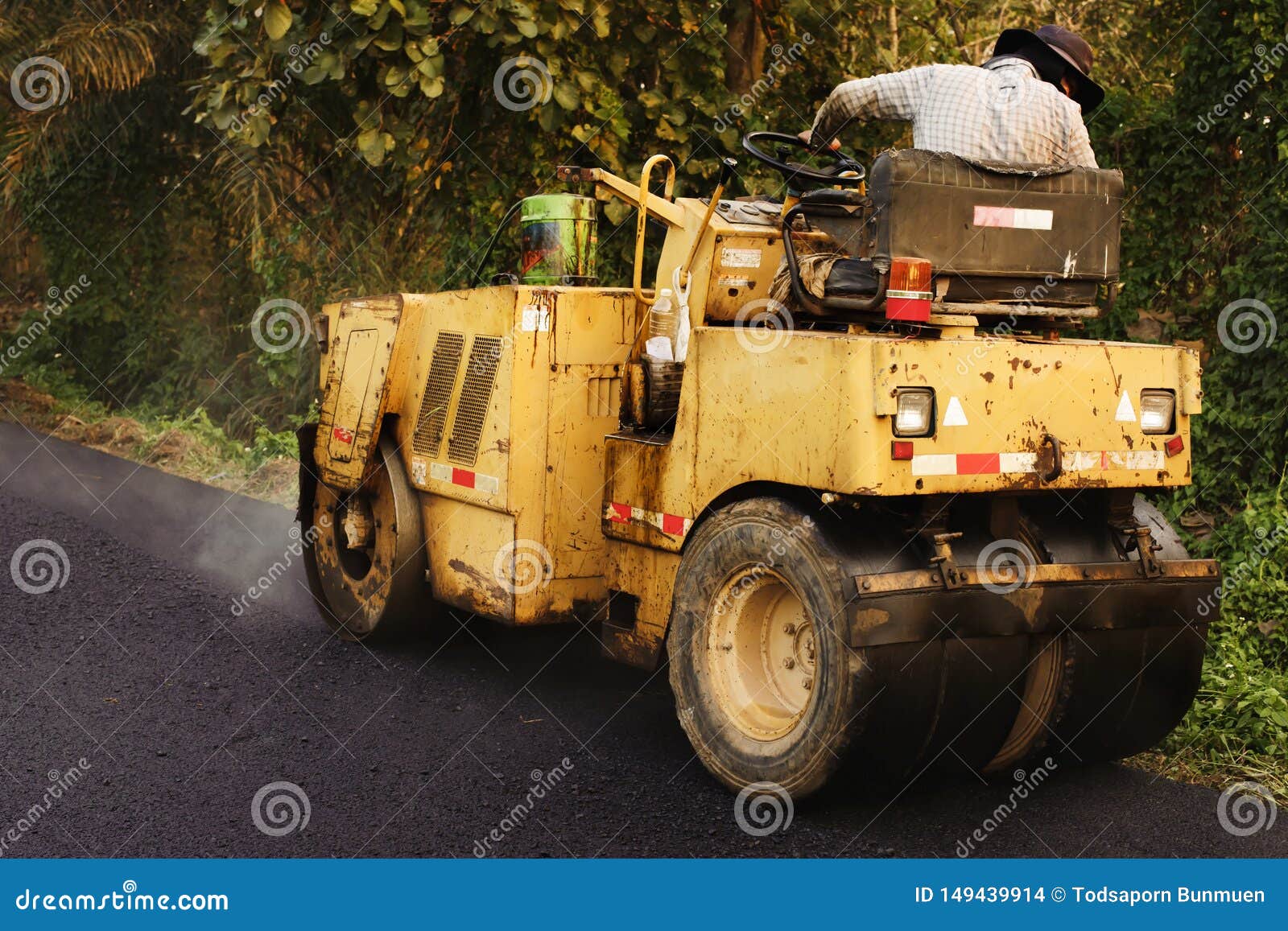 Compactor At Asphalt Pavement Works Stock Photography | CartoonDealer ...