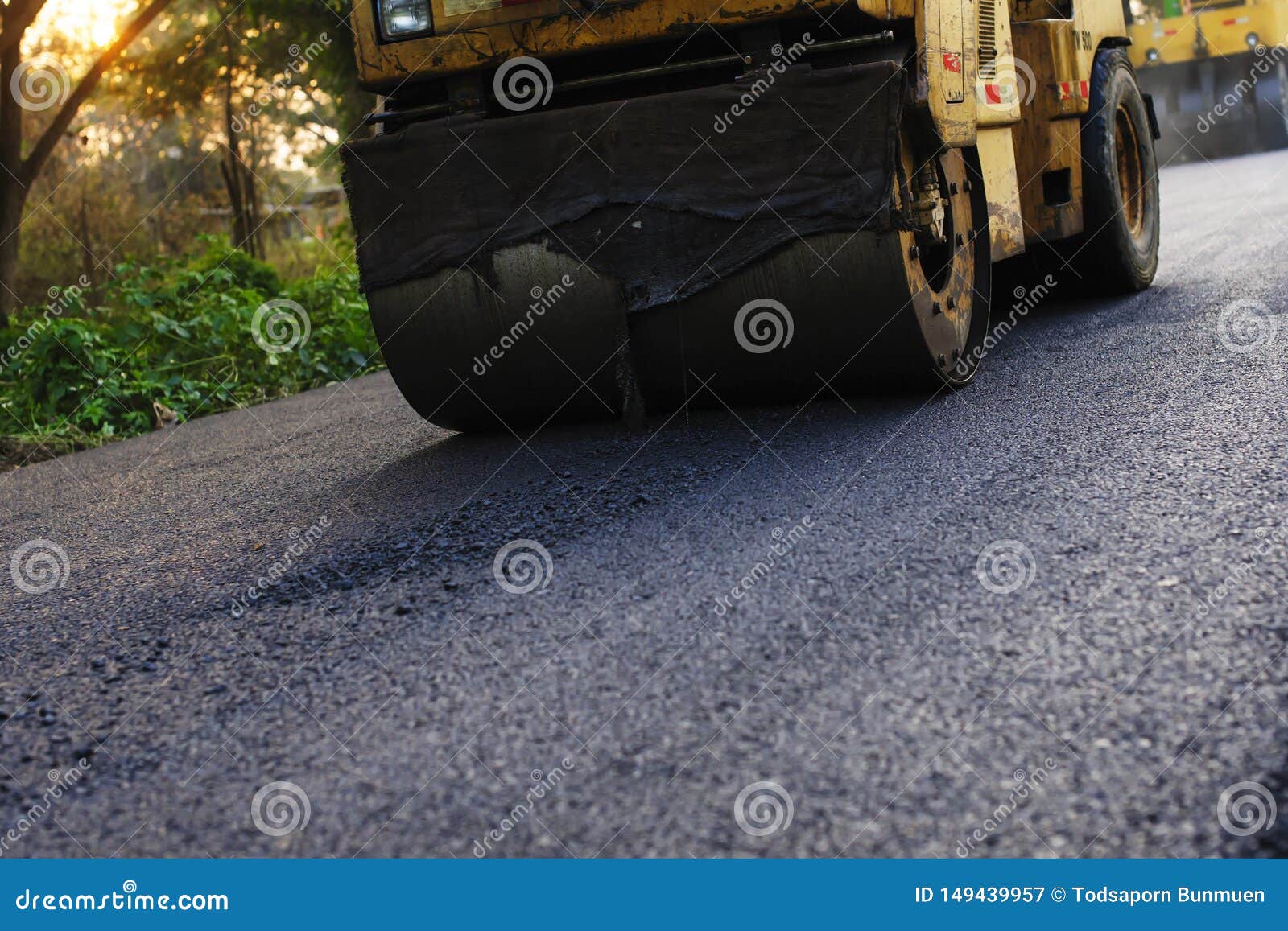 Compactor At Asphalt Pavement Works Stock Photography | CartoonDealer ...