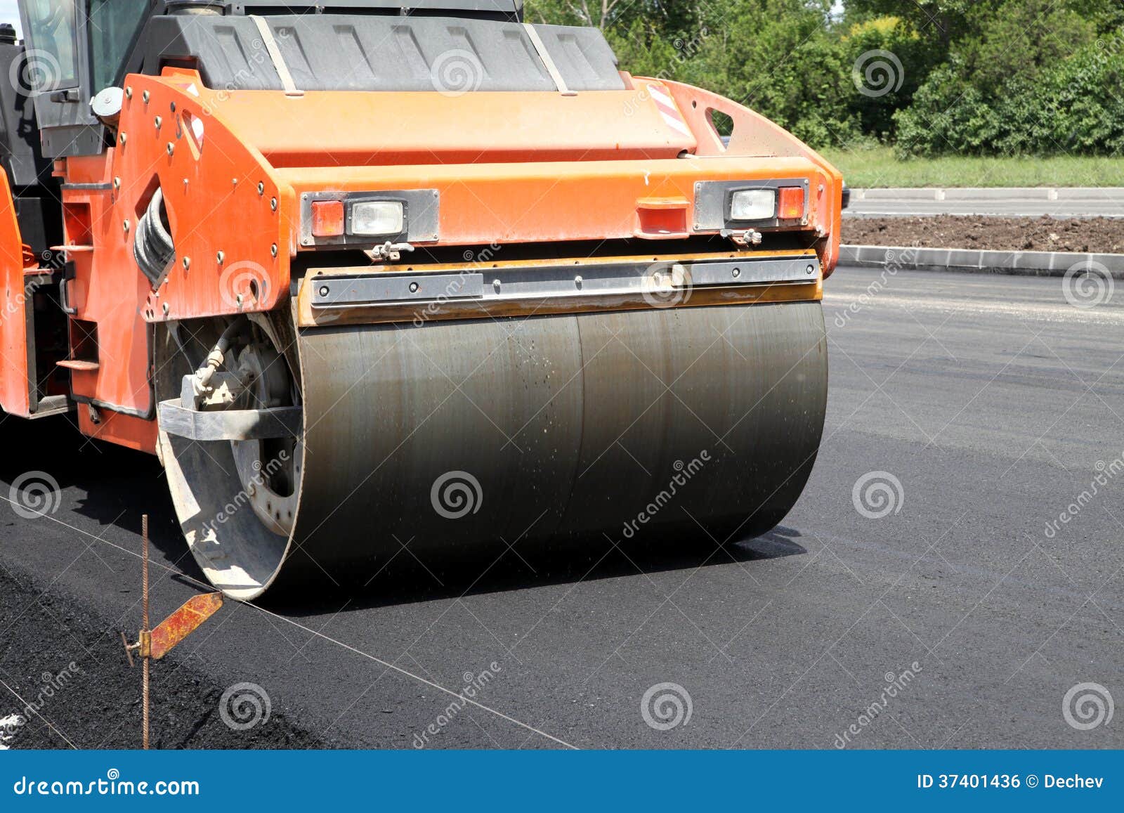 Compactor At Asphalt Pavement Works Stock Image | CartoonDealer.com ...