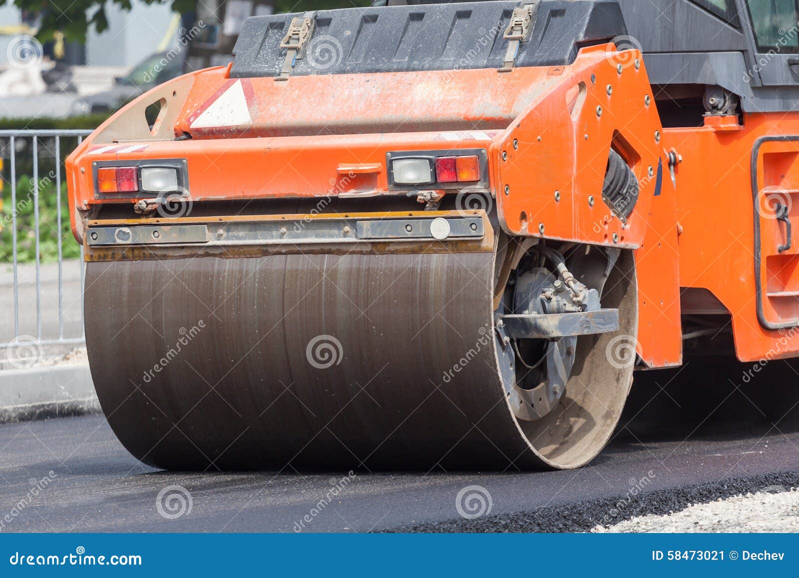 Heavy Vibration Roller Compactor at Asphalt Pavement Works for Road ...