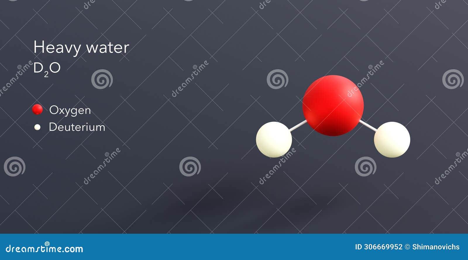 Heavy Water Molecule 3d Rendering, Flat Molecular Structure with ...