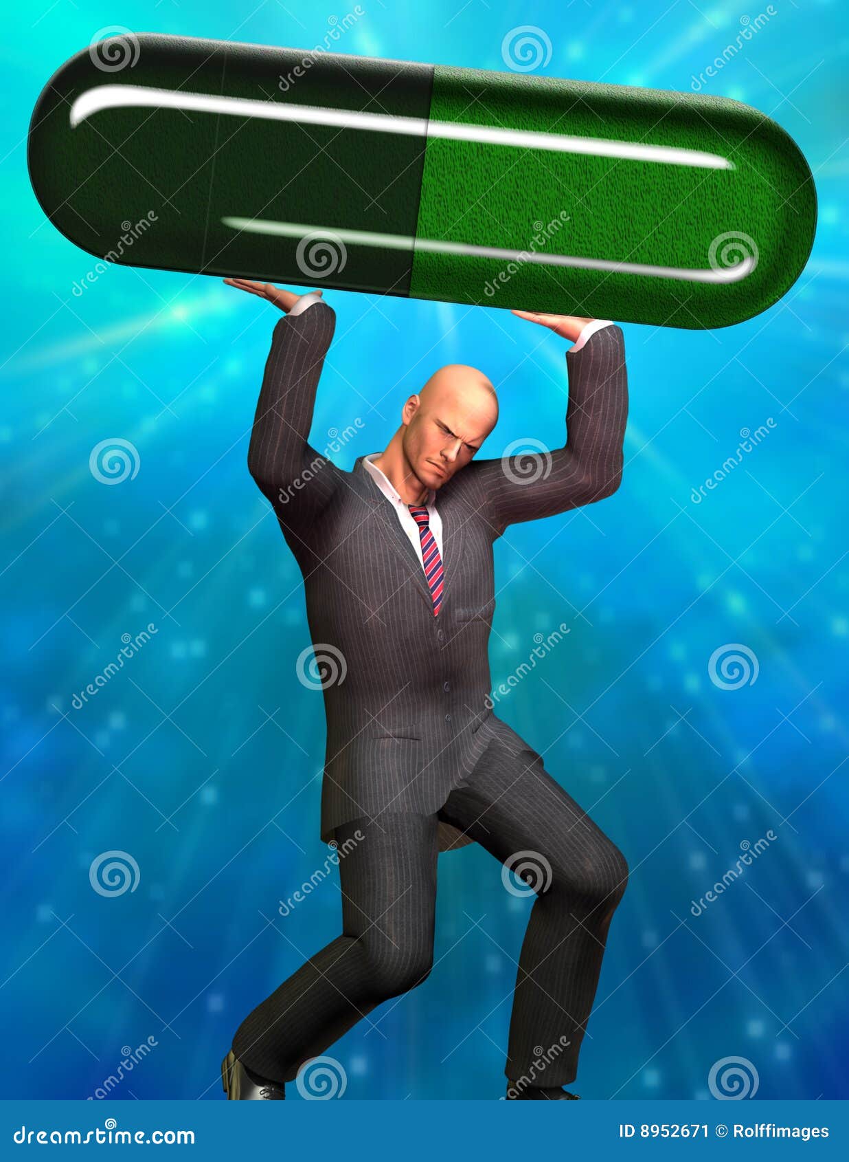 3d Man Straining To Lift A Heavy Mallet Royalty-Free Cartoon ...