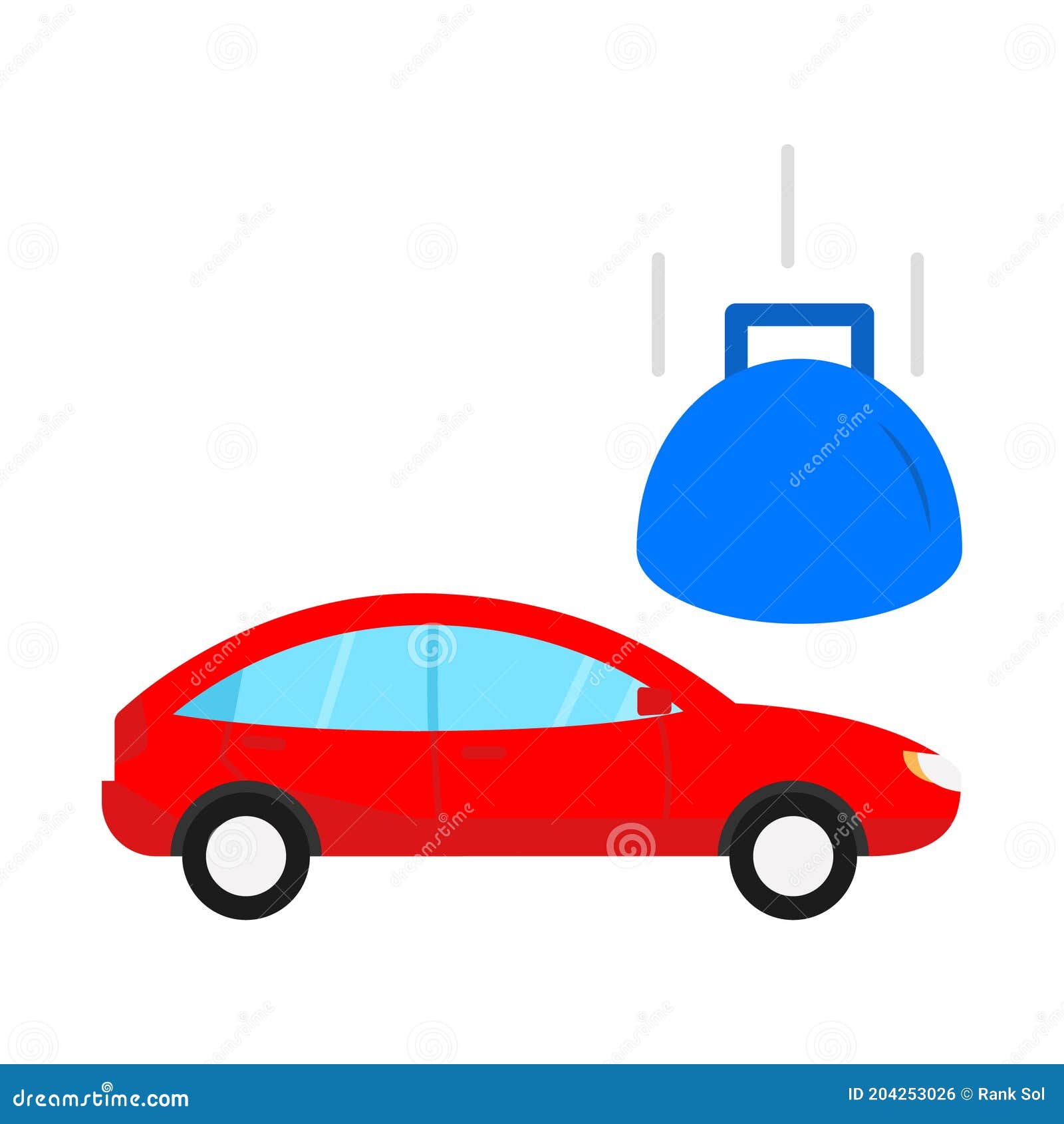 Heavy Weight on Car Isolated Vector Icon that Can Be Easily Modified or ...