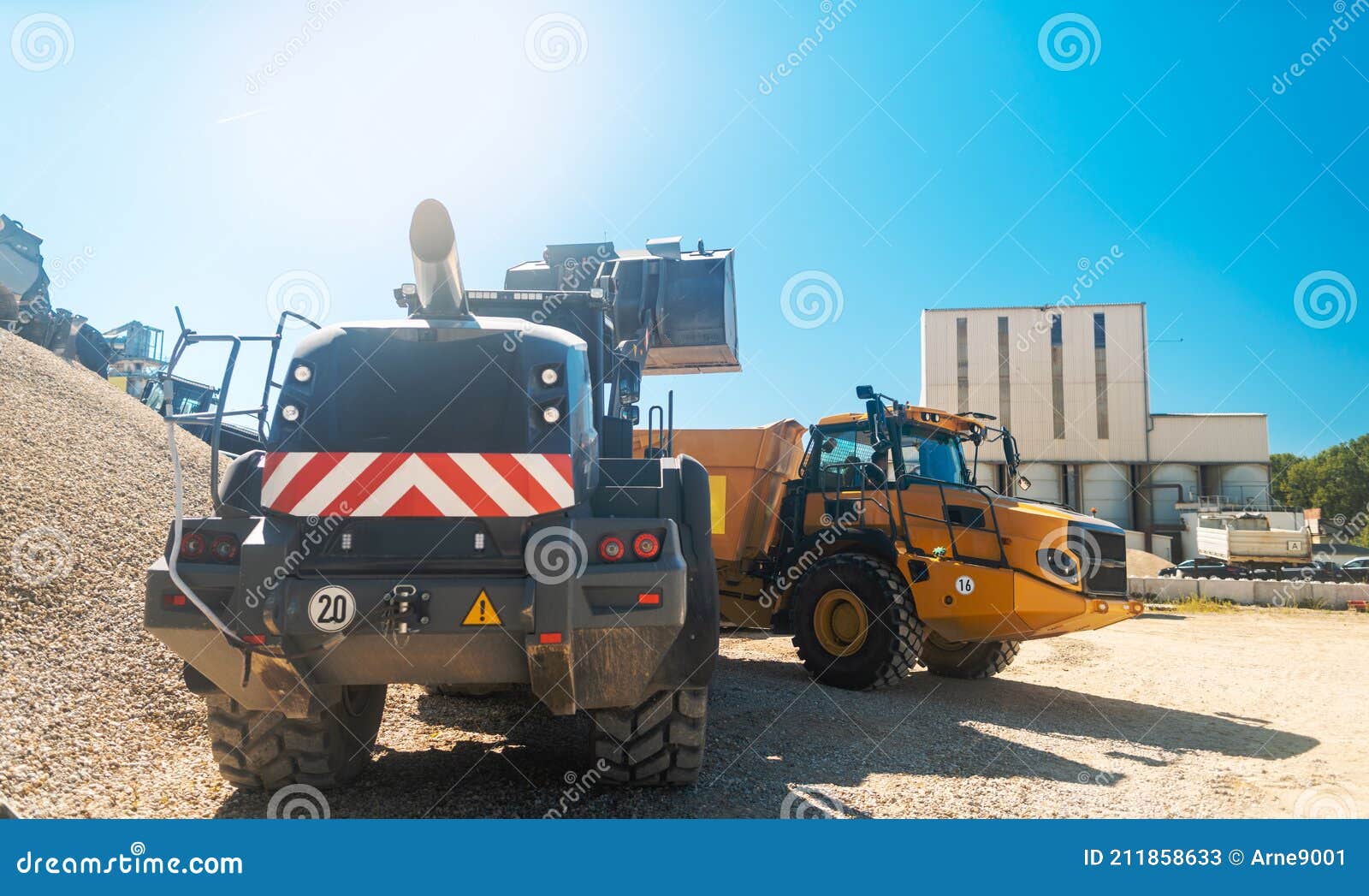 Heavy Wheel Loader in Quarry Waiting for Work Stock Image - Image of ...