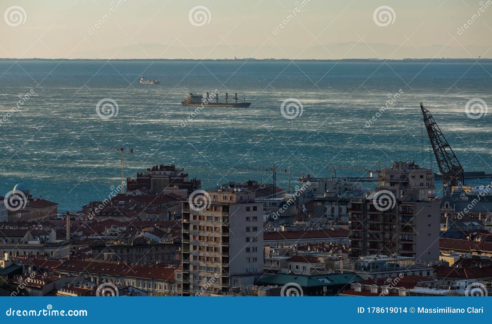 Heavy Wind Bora Over the Gulf of Trieste Stock Photo - Image of extreme ...