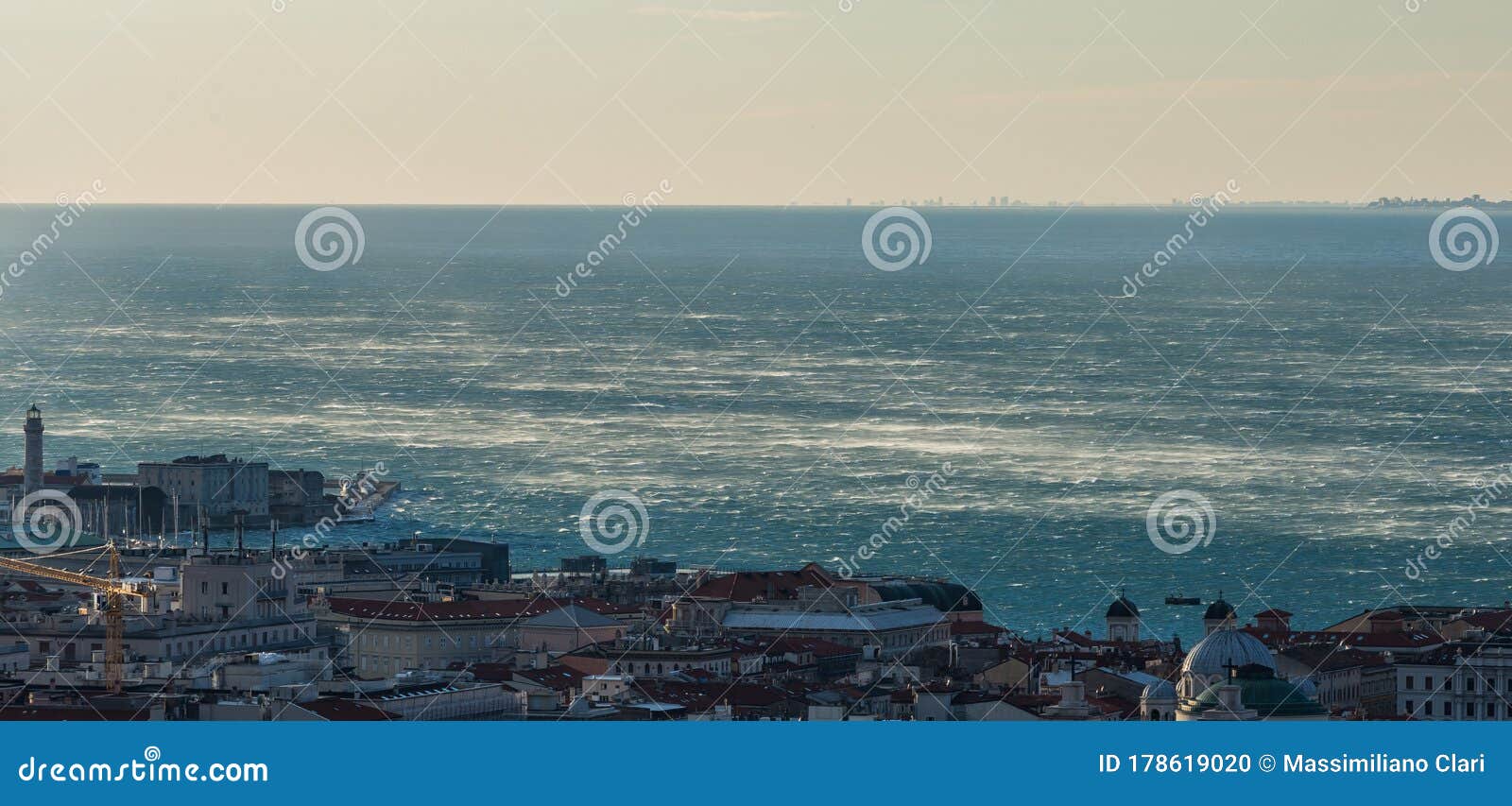 Heavy Wind Bora Over the Gulf of Trieste Stock Photo - Image of ...