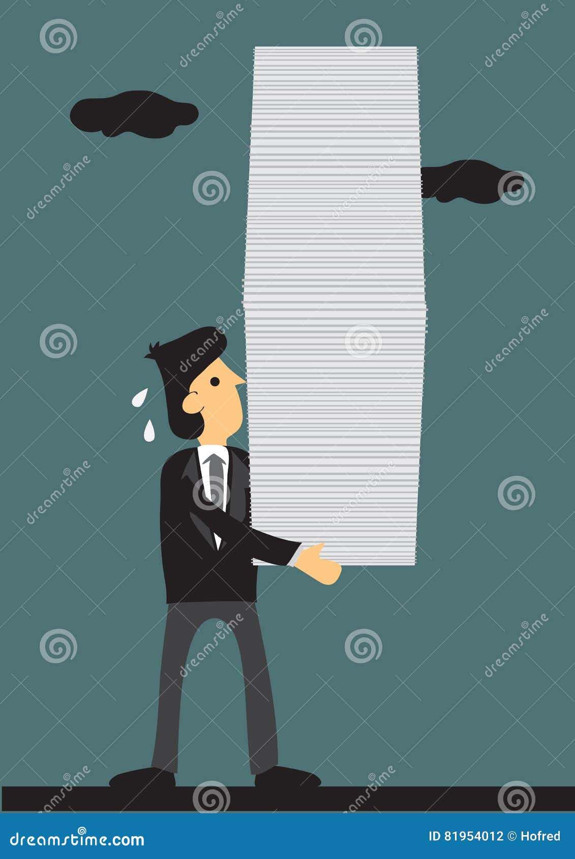 Heavy Workload Cartoon Vector Illustration Stock Vector - Illustration ...