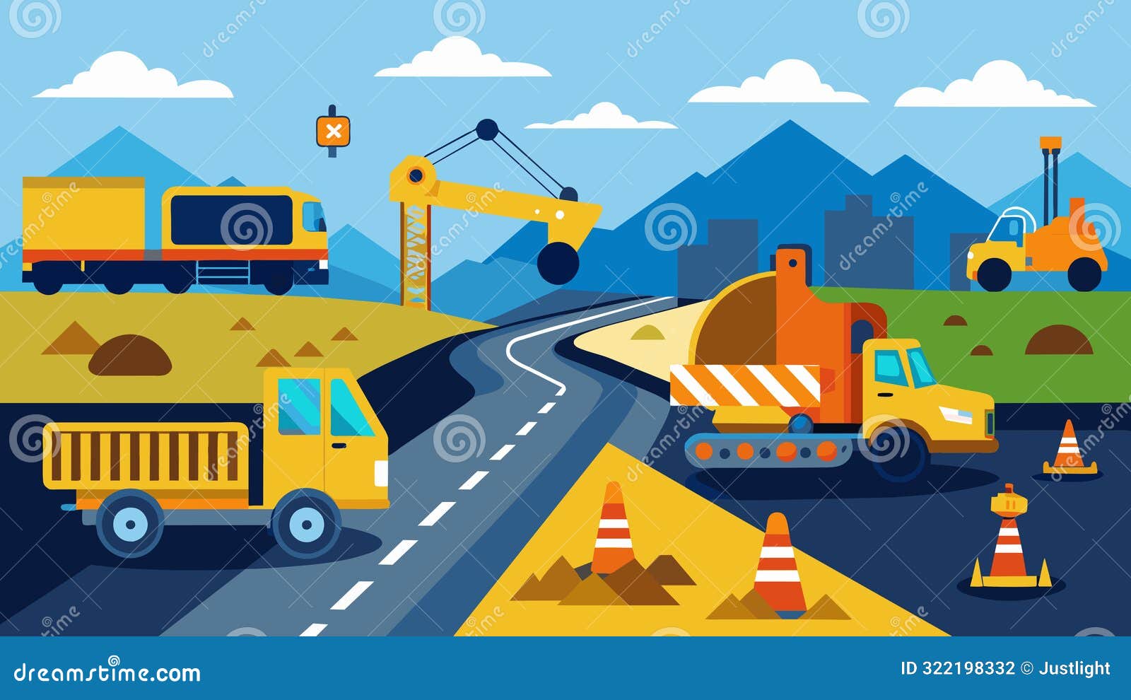Heavyduty Machinery Being Used To Construct Roads And Pathways For ...