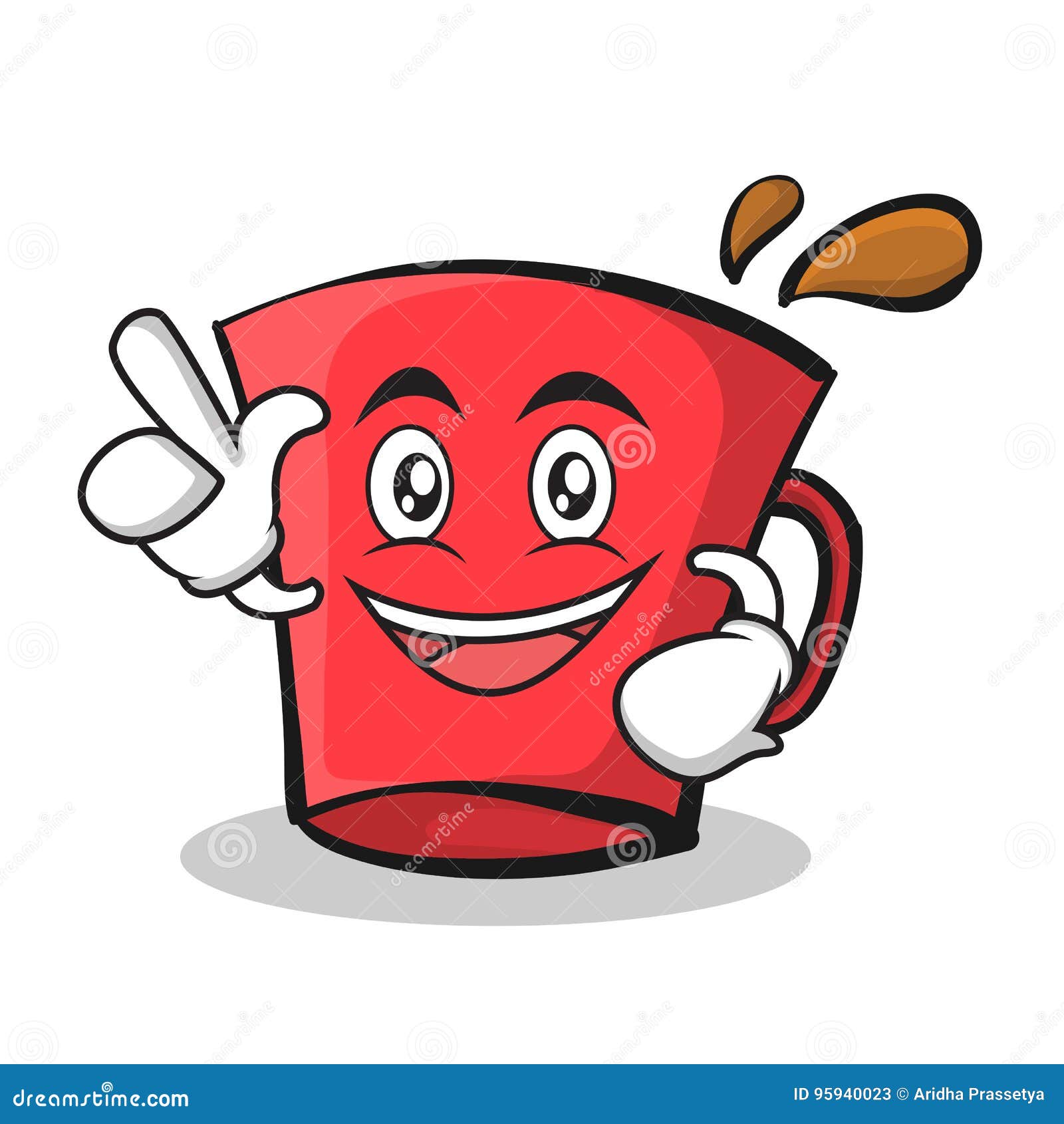 Heb Een Het Karakterbeeldverhaal Van Het Idee Rood Glas Vector ...