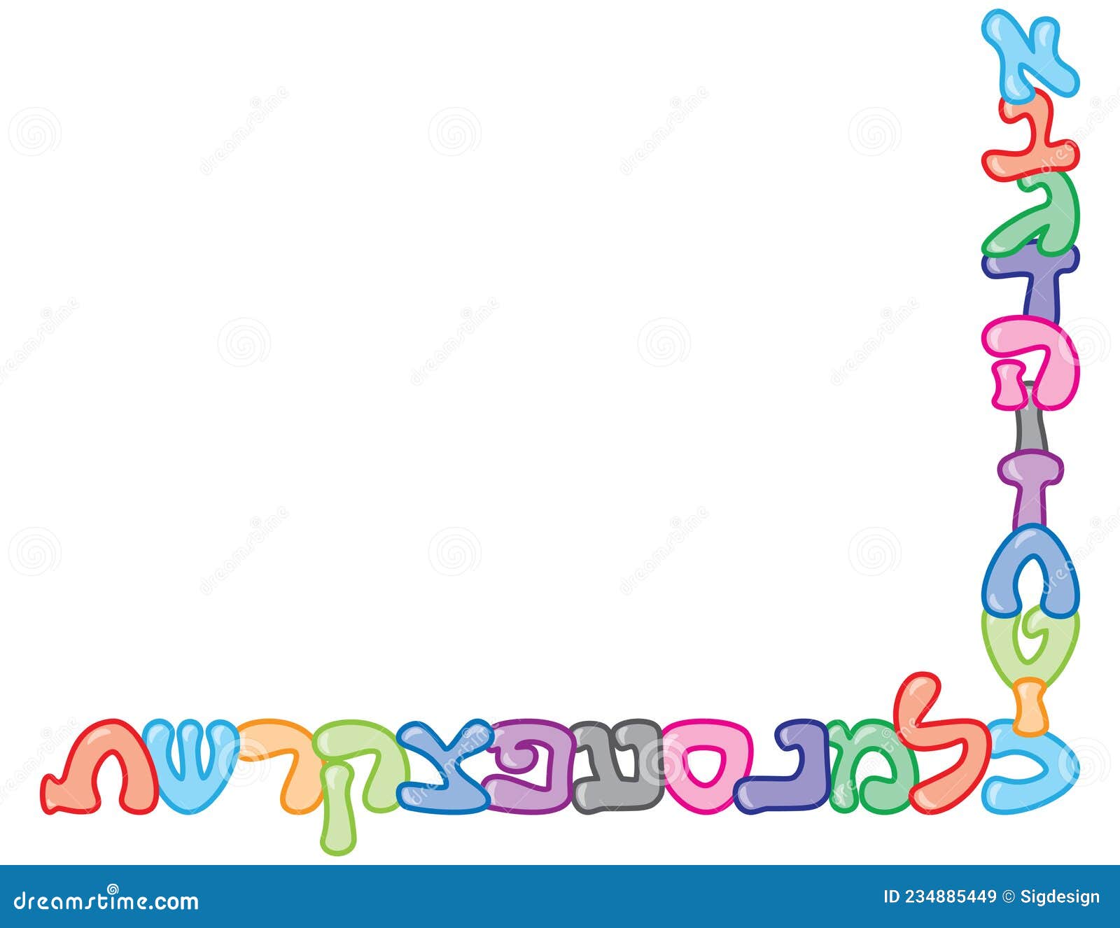 Colorful Hebrew Alphabet Letters, Hebrew Cartoon Font | CartoonDealer ...