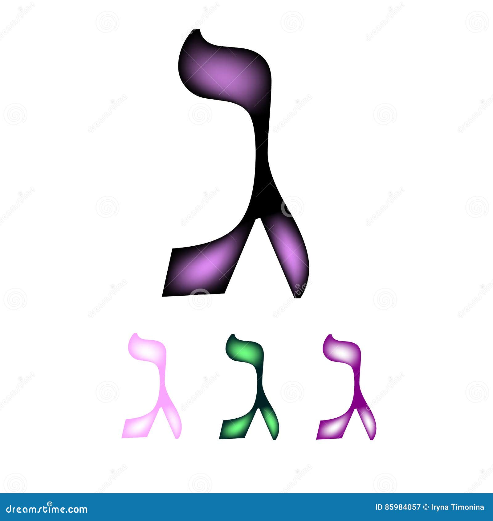 Hebrew Font. the Hebrew Language. the Letter Gimel Stock Vector ...