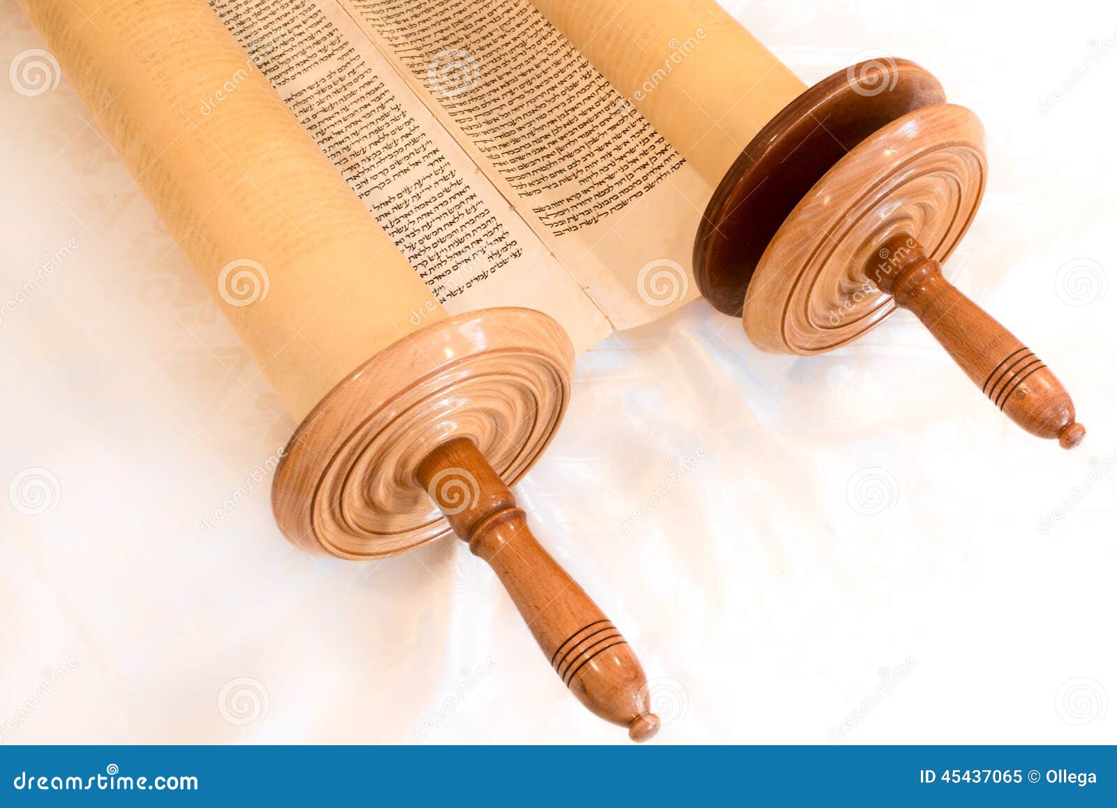 The Hebrew Handwritten Torah Scroll, On A Synagogue Alter Royalty-Free ...
