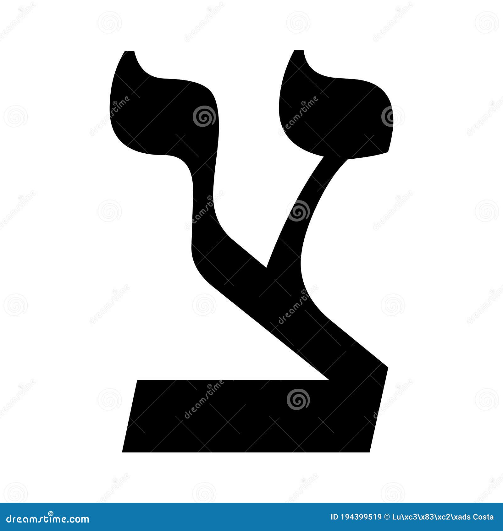 Hebrew - letra tsadi ilustração stock. Ilustração de jogo - 194399519