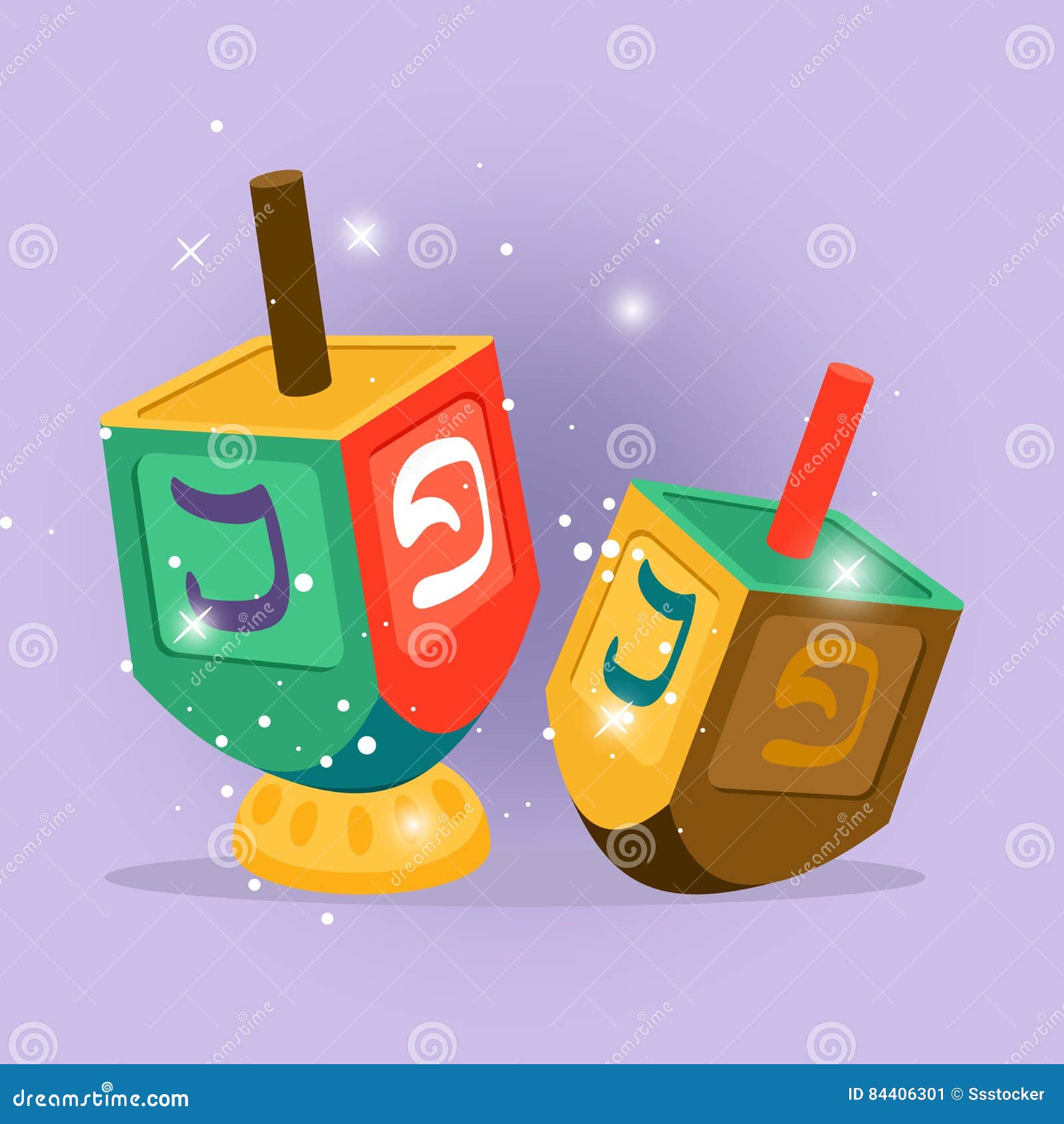 Gelt And Dreidel Cartoon