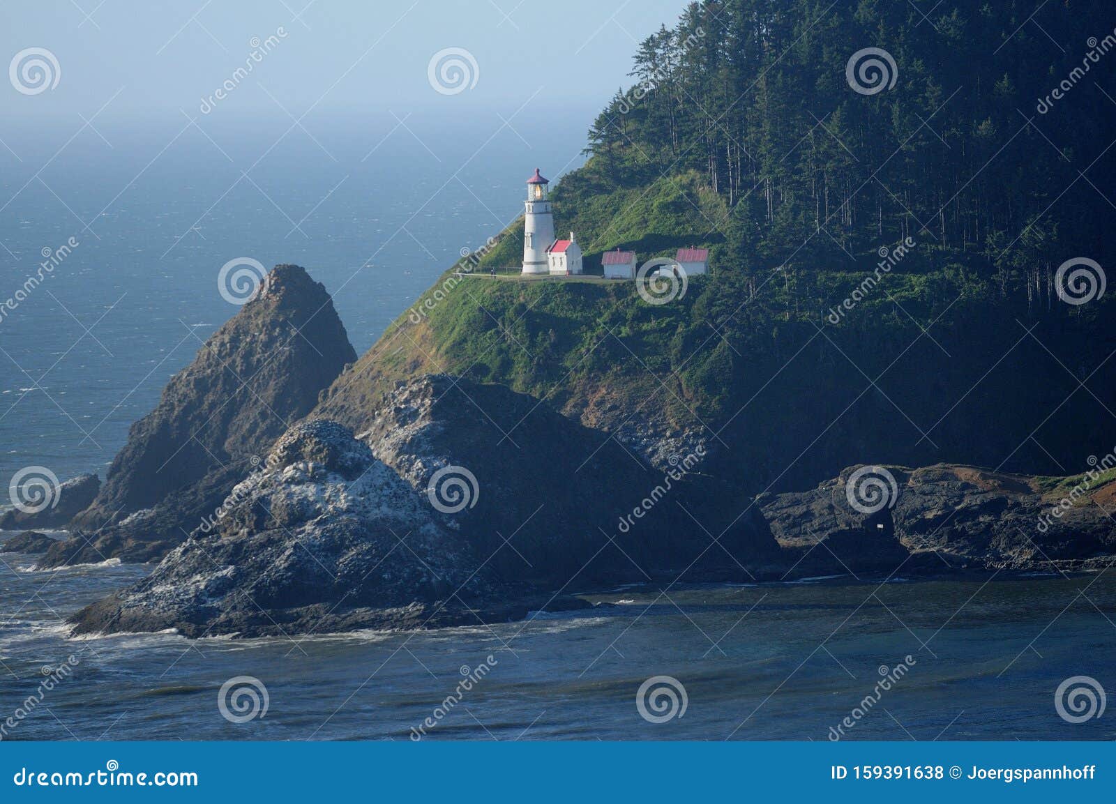 Heceta Head Lighthouse Oregon USA Stock Photo - Image of rock, dramatic ...