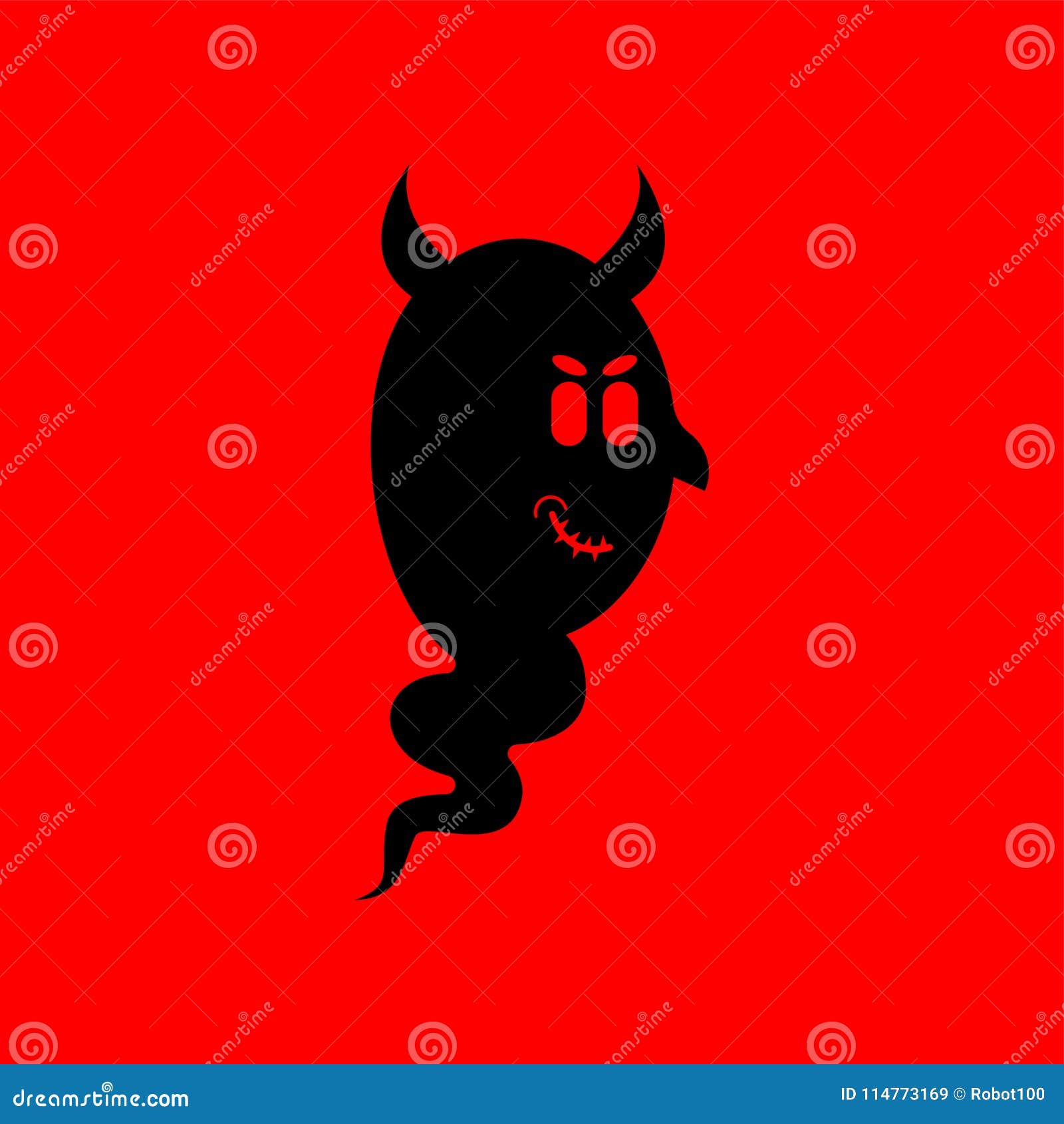 Ghost Evil Wow Angry Cat Mouth Uwu Face Vector Illustration ...