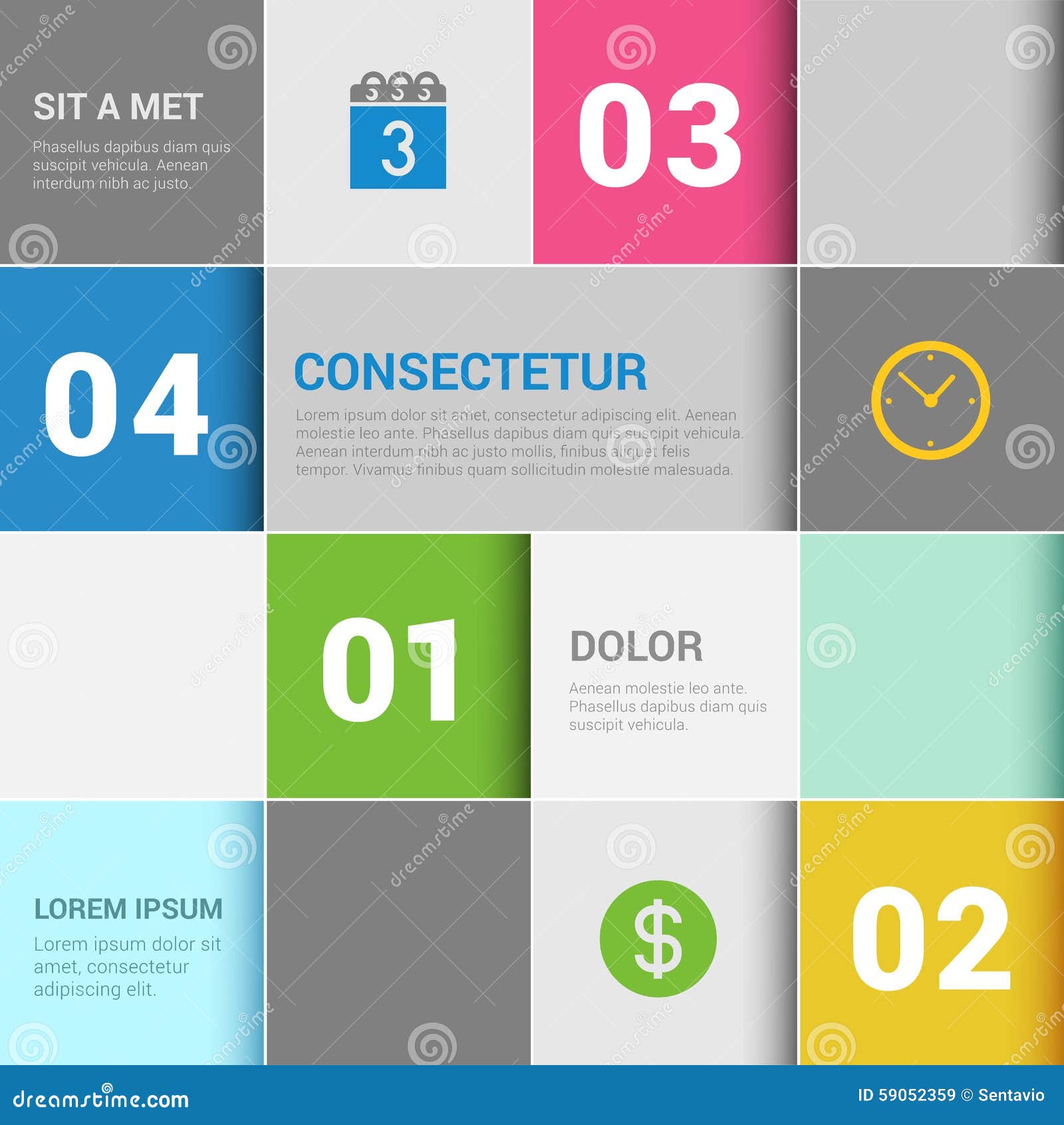 Infographics Checkerboard Options Four Choices Wit Cartoon Vector ...