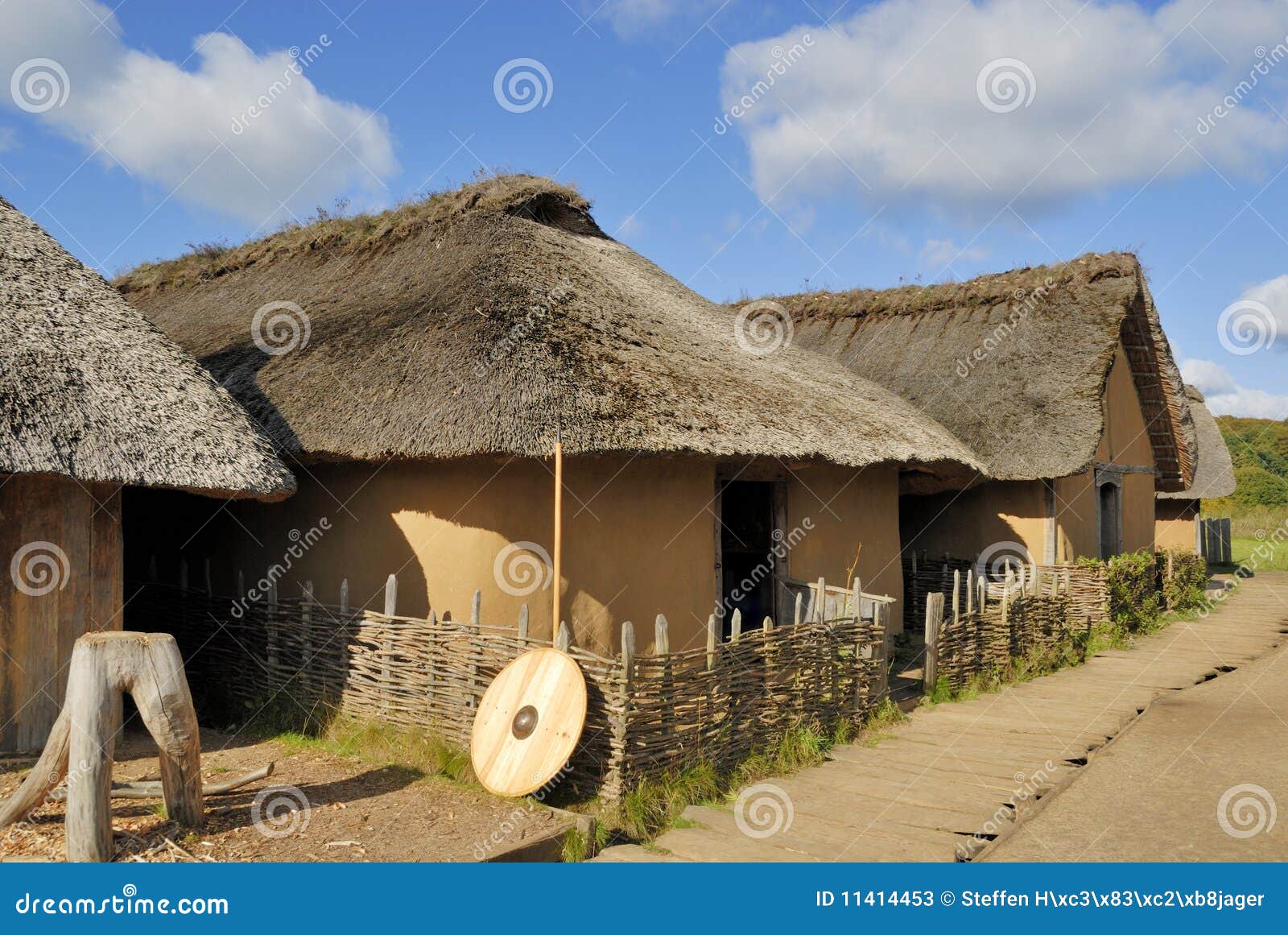 Hedeby stock image. Image of roof, house, shield, viking - 11414453