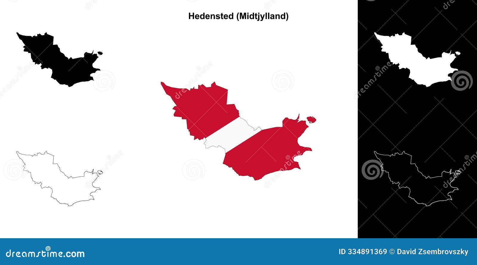 Hedensted outline map stock illustration. Illustration of detailed ...