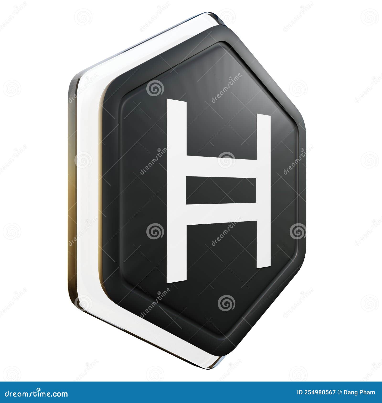 Hedera (HBAR) Badge Left View Stock Illustration - Illustration of ...