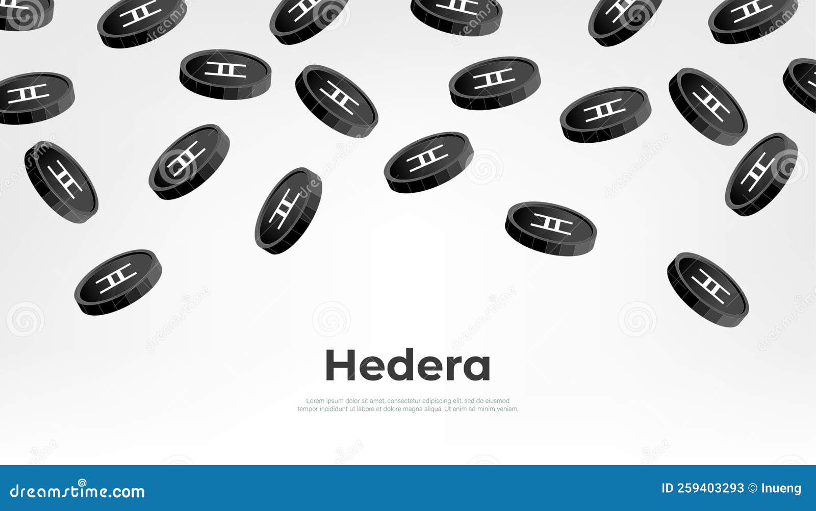 Hedera HBAR Coin Falling from the Sky. HBAR Cryptocurrency Concept ...
