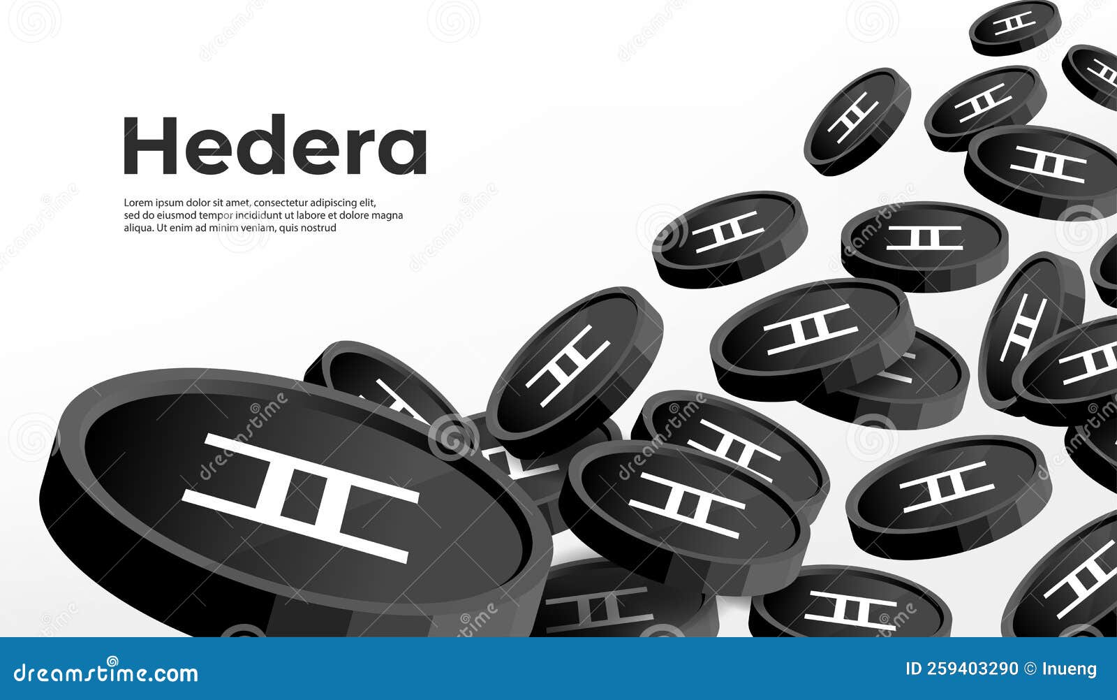 Hedera HBAR Coin Banner. HBAR Coin Cryptocurrency Concept Banner ...