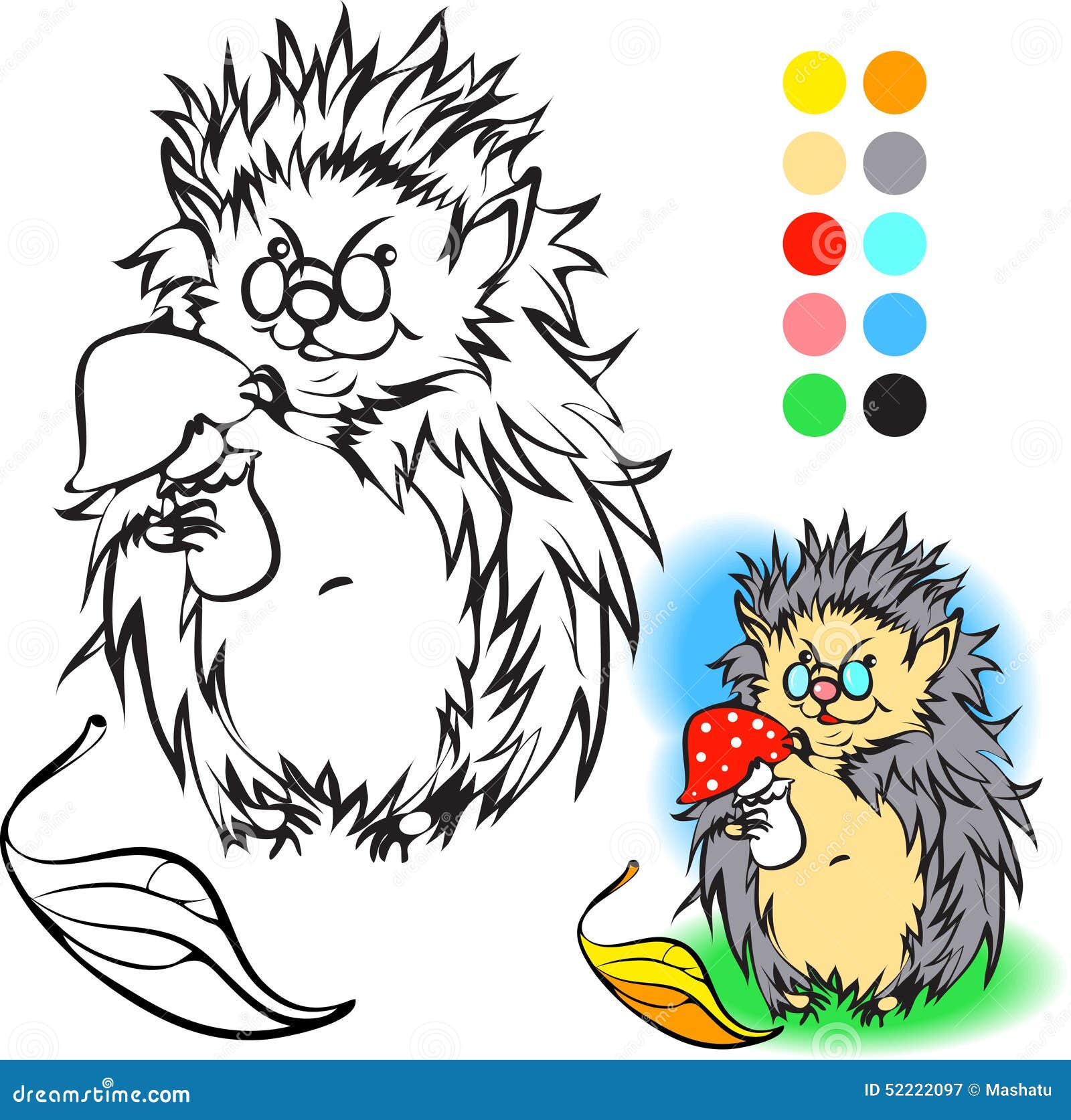 Hedgehog Coloring book stock vector. Illustration of mammal - 52222097