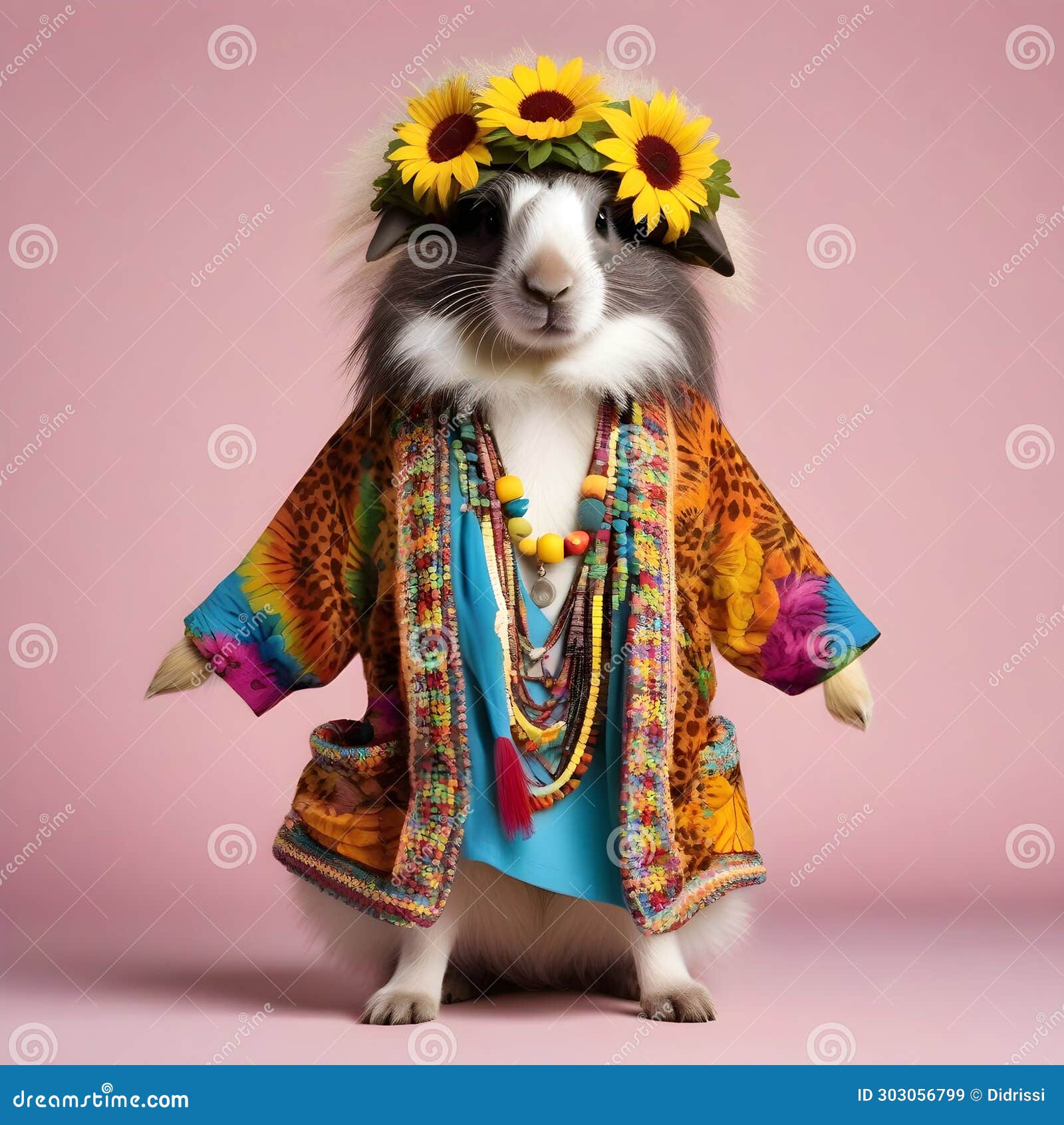 Hedgehog Dressed in Hippie Attire. the Idea of the Humanization of ...