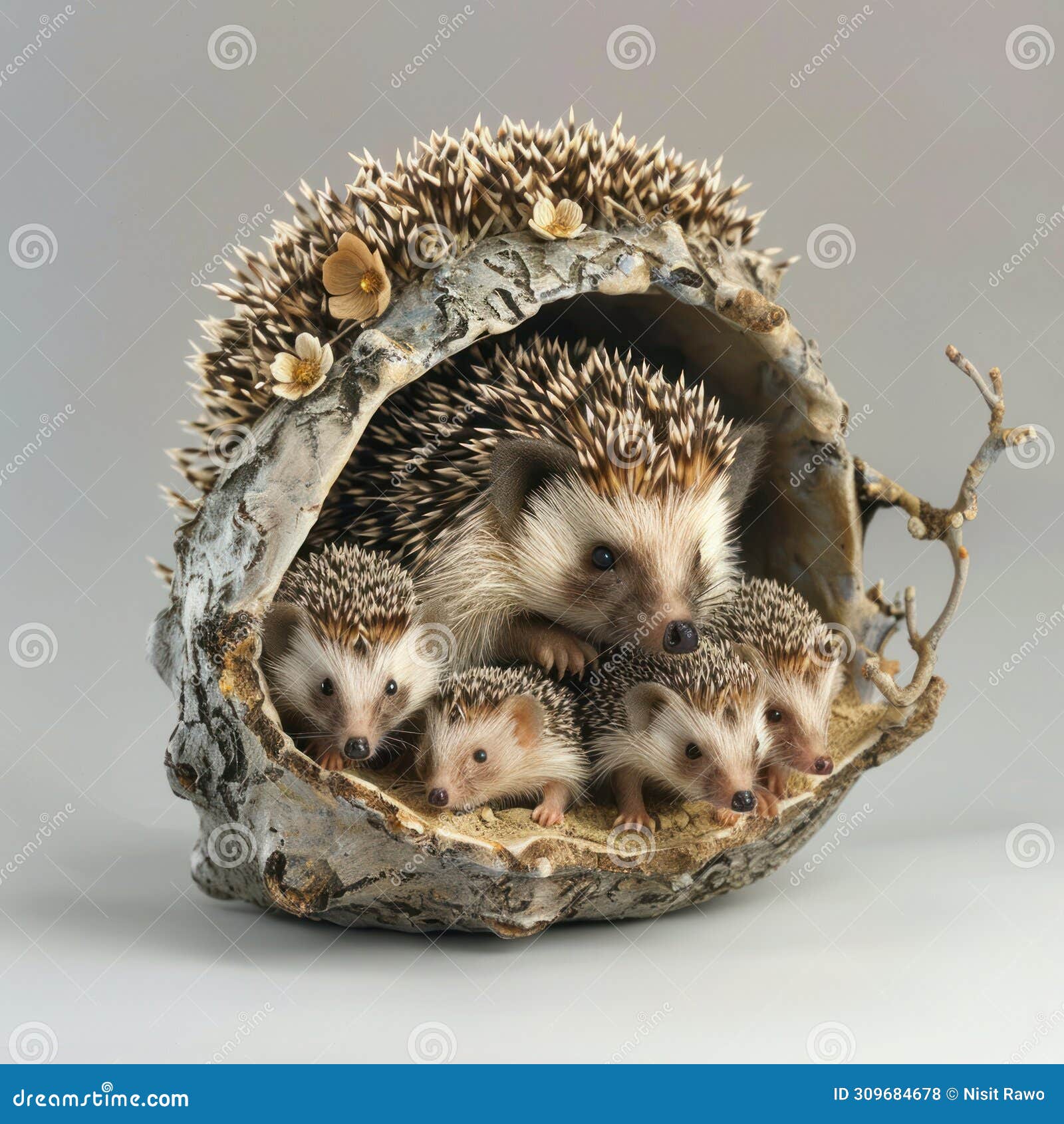 Hedgehog Family a Family of Hedgehogs with Tiny Cute Baby Hedgehogs ...