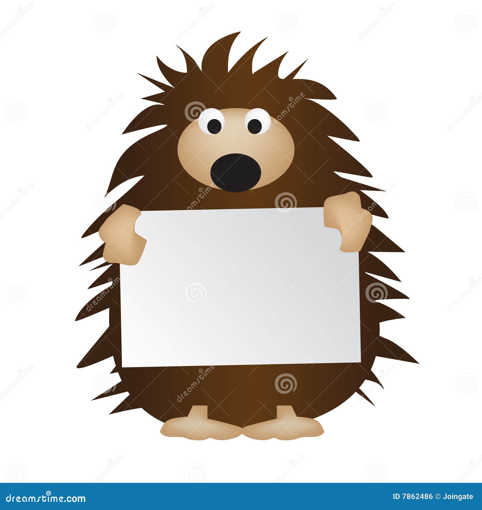 Hedgehog holding sign stock vector. Illustration of symbol - 7862486
