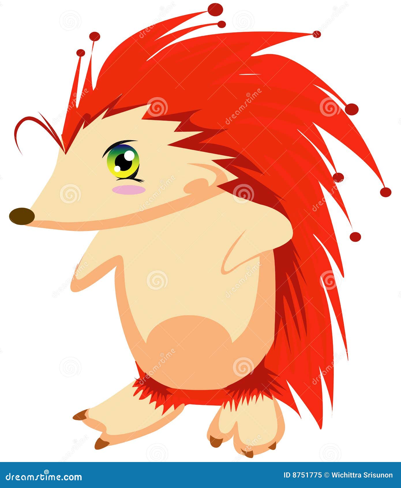 Hedgehog monster stock illustration. Illustration of isolated - 8751775