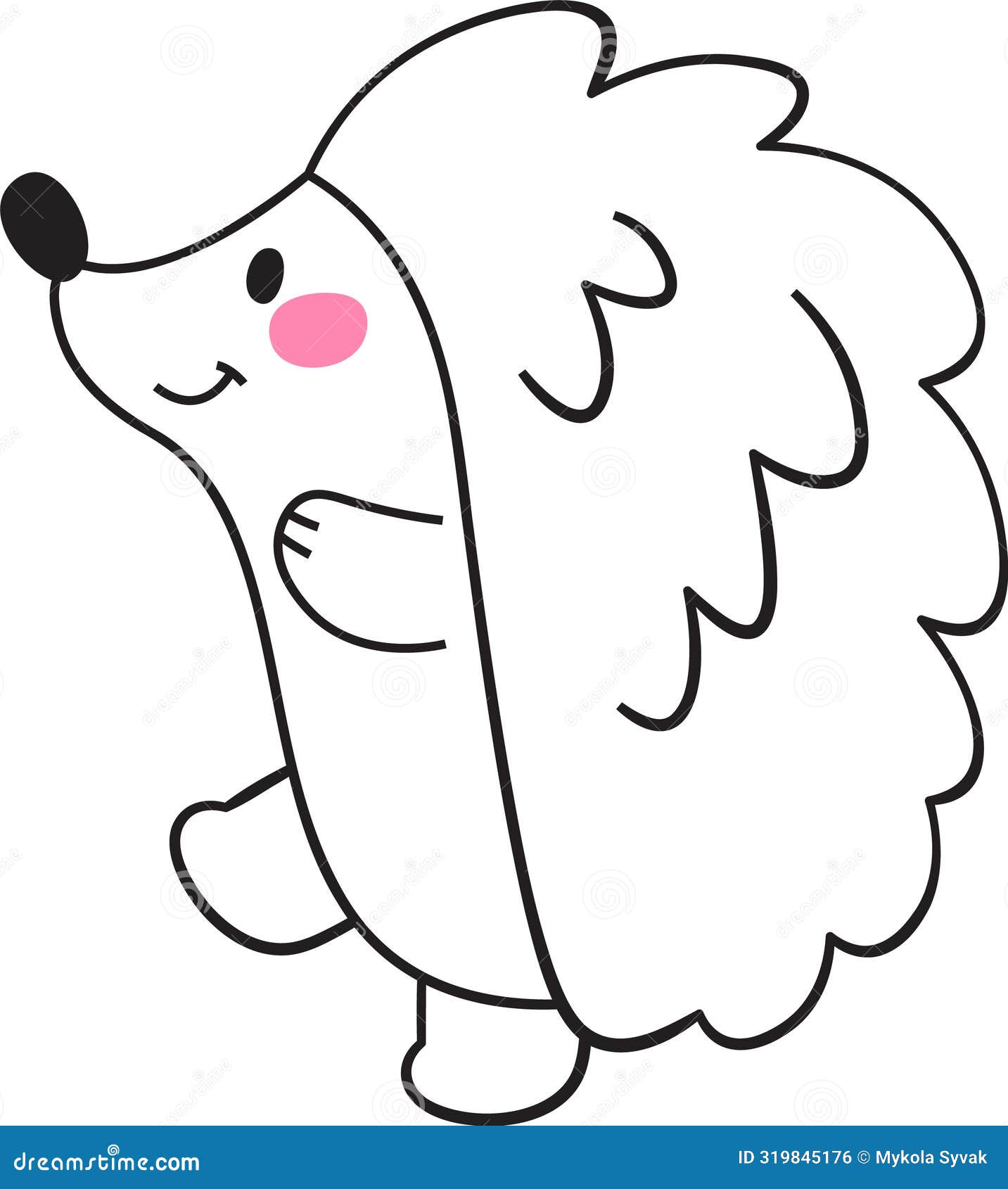 Hedgehog Outline Doodle stock vector. Illustration of cartoon - 319845176