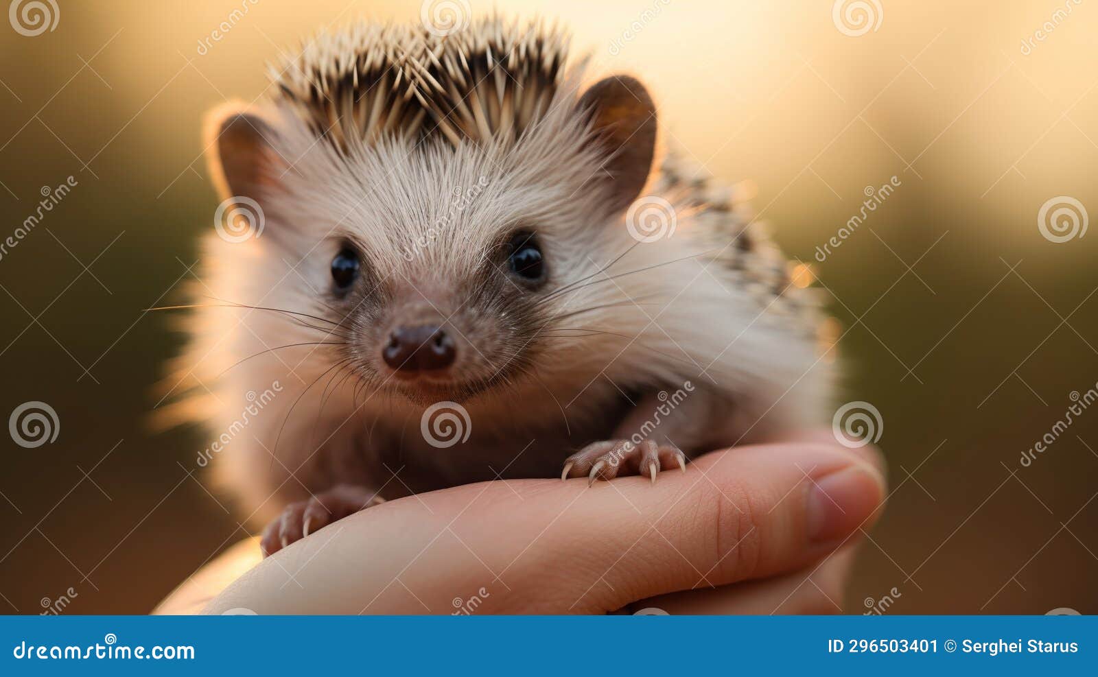 A Hedgehog in a Person S Hand, AI Stock Image - Image of fluffy ...