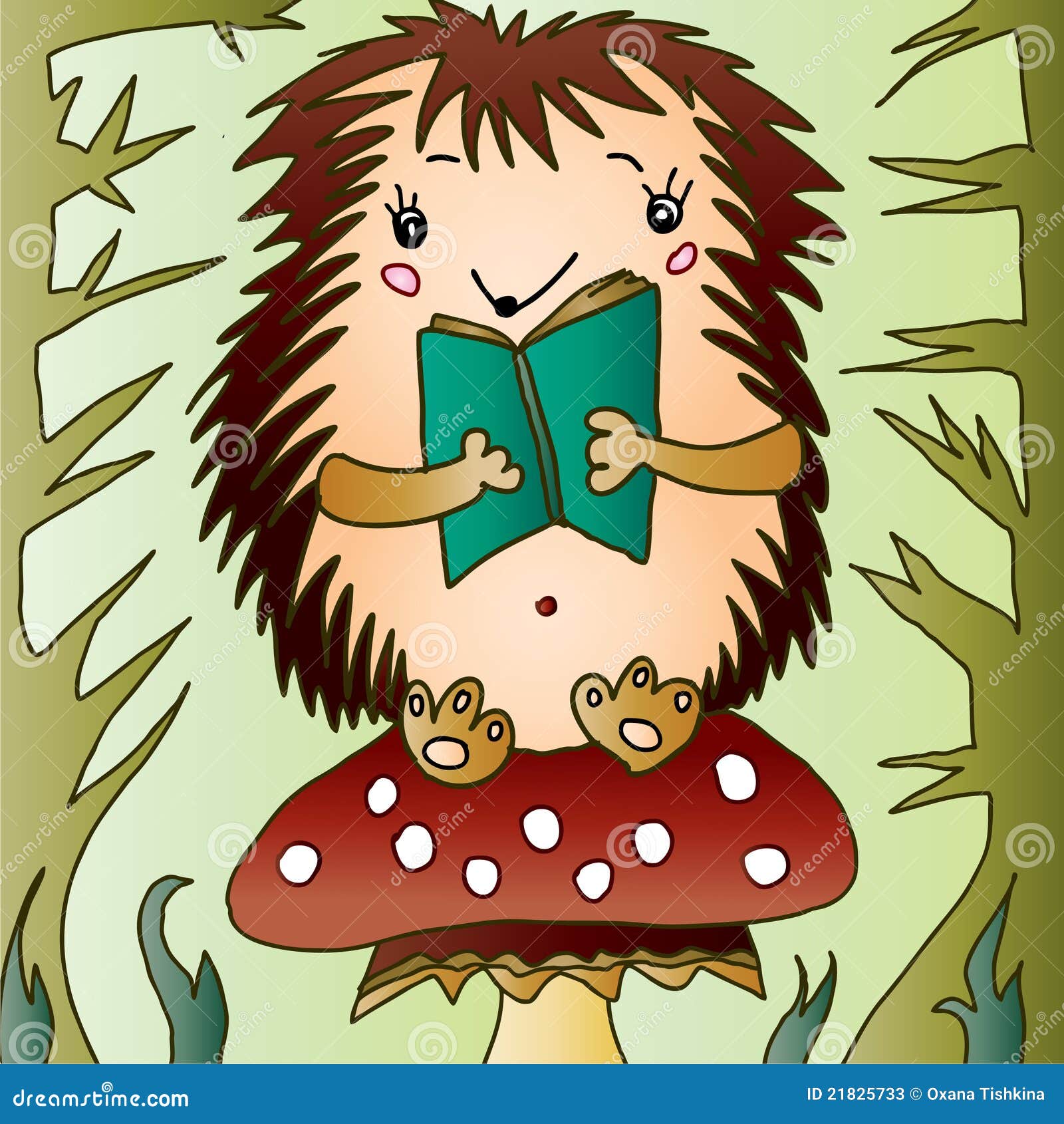 Hedgehog reading stock vector. Illustration of beautiful - 21825733