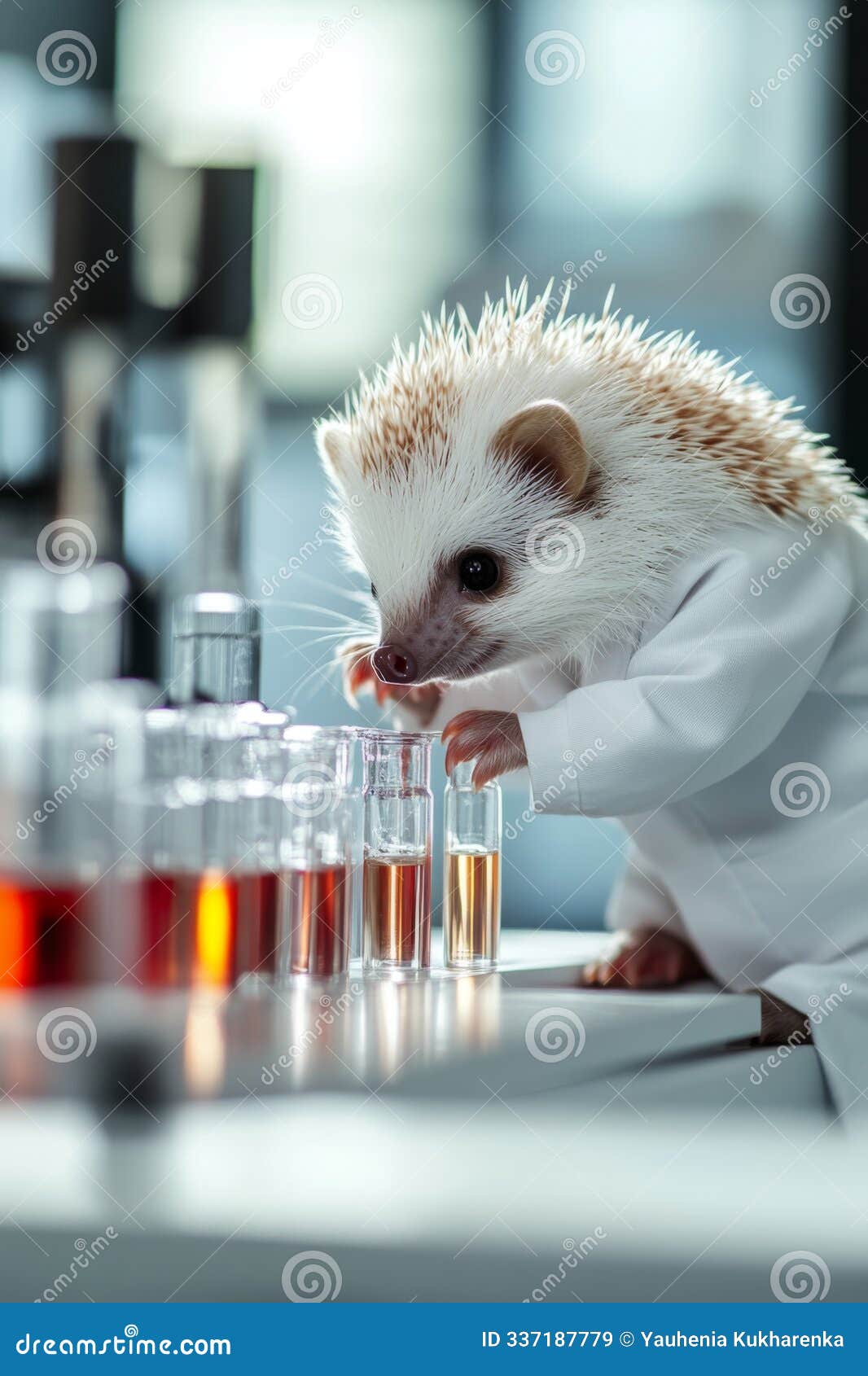 Hedgehog Scientist In Lab Stock Photography | CartoonDealer.com #337187774