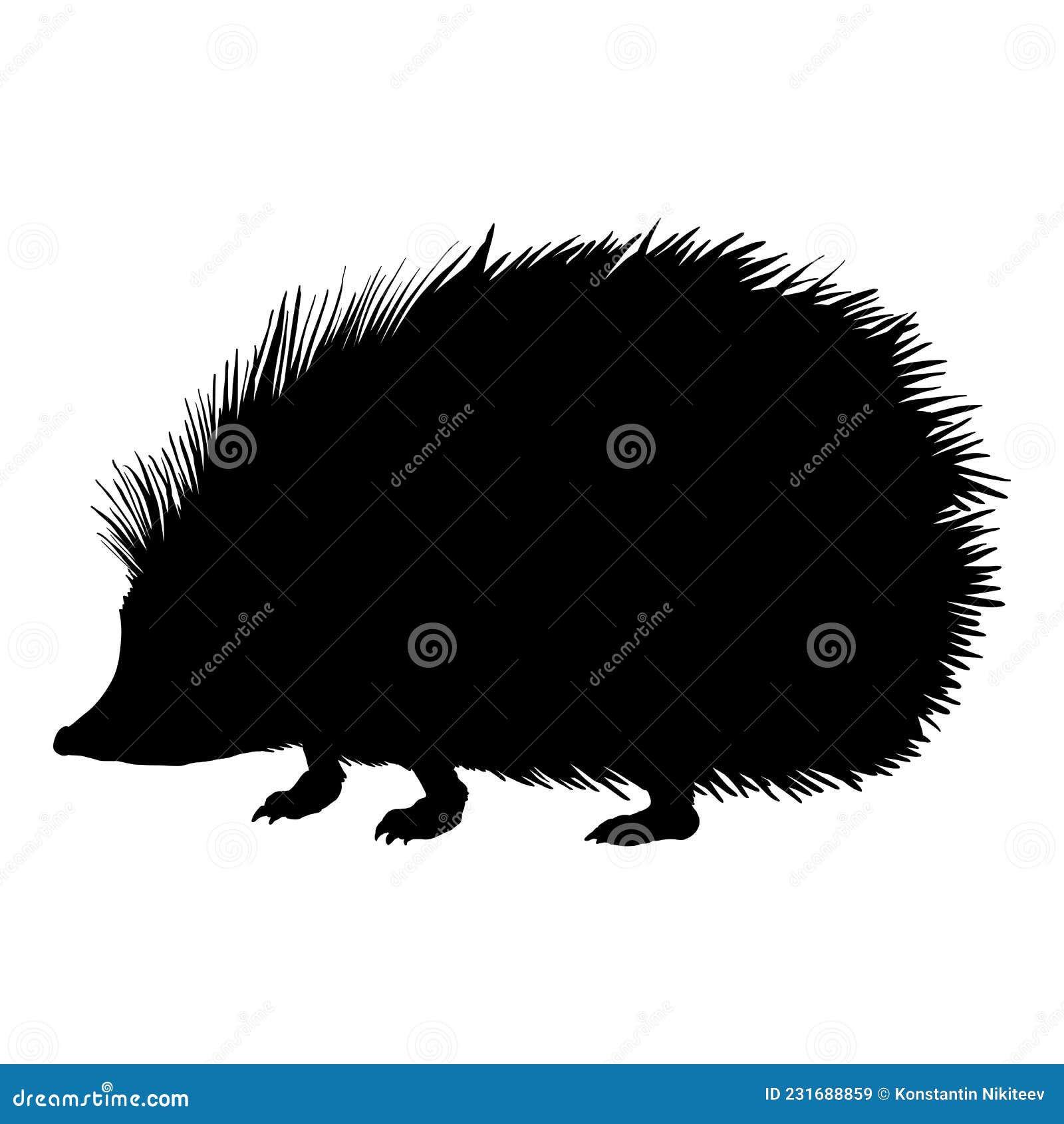 Hedgehog Silhouette With Trails. Cartoon Vector | CartoonDealer.com ...