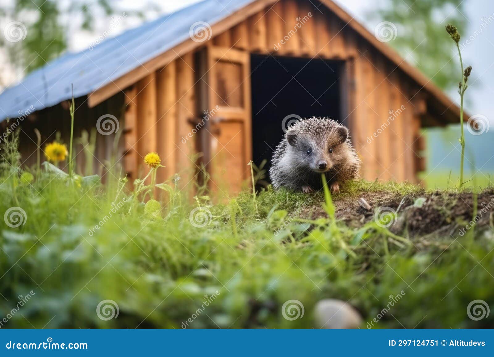 Hedgehog Snooping Around a Countryside Dwelling Stock Image - Image of ...