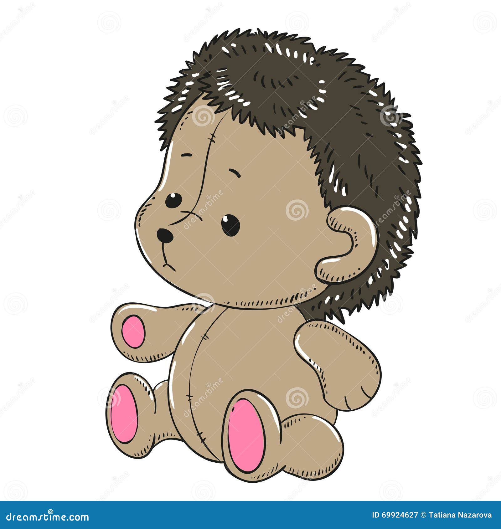 Hedgehog Soft Toy on White Background Stock Vector - Illustration of ...