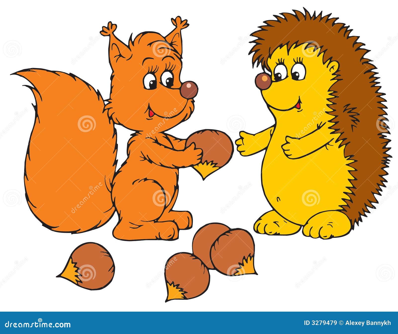 Hedgehog and Squirrel (vector Stock Vector - Illustration of game ...