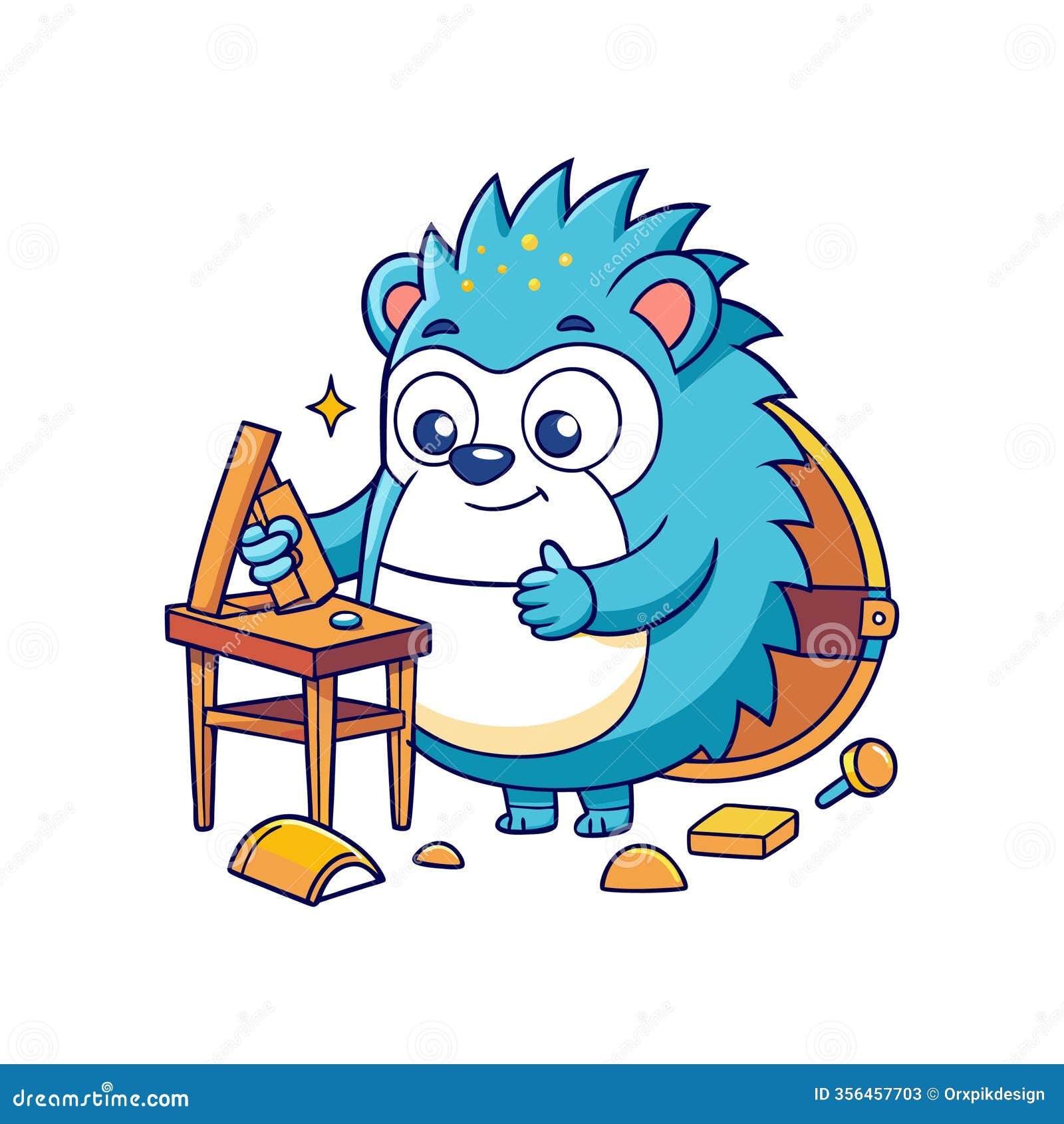 Hedgehogs Confusing Furniture Restoration Cartoon Vector ...